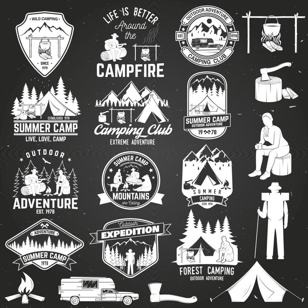 Summer Camp Vector Illustration Concept For Shirt Or Logo Print