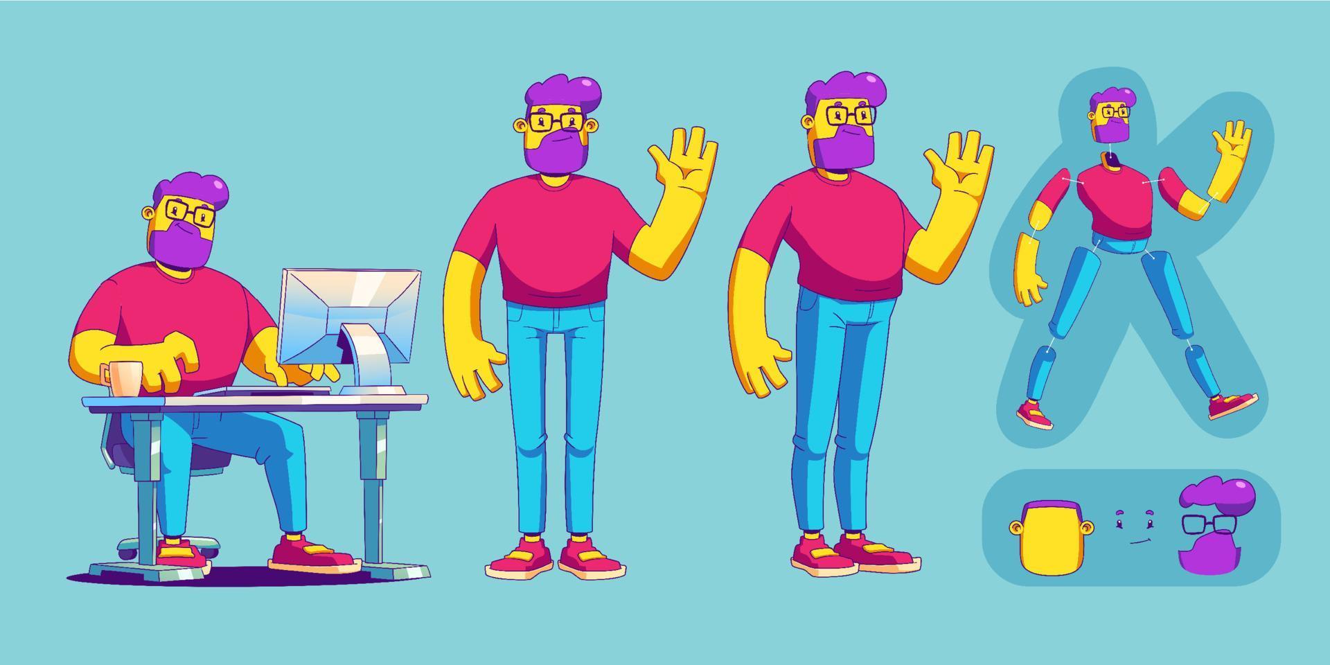 Man Character Animation Set 12975328 Vector Art At Vecteezy