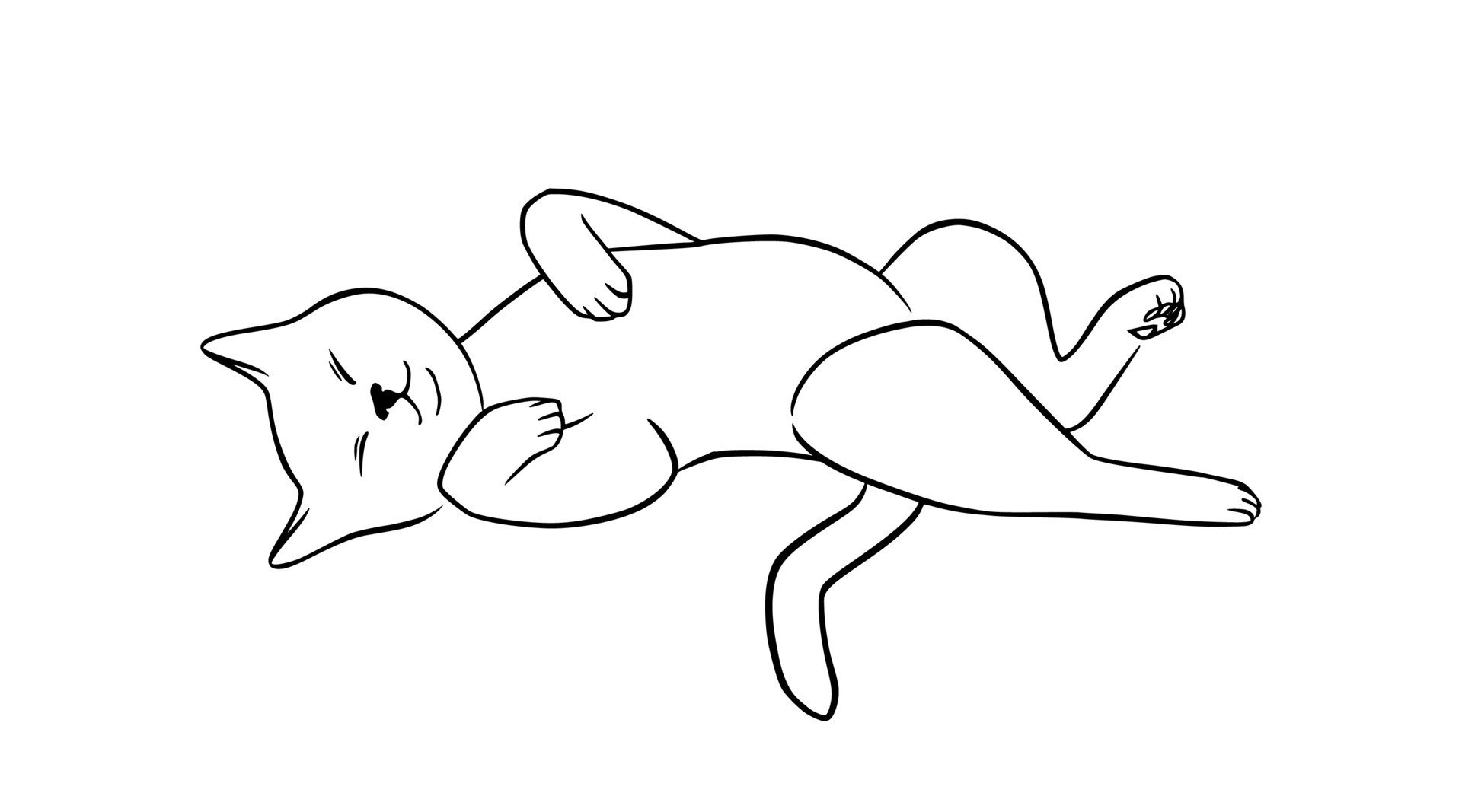 Lying Cat Black Sketch Playful Cat In Doodle Style Vector Illustration 12975852 Vector Art At