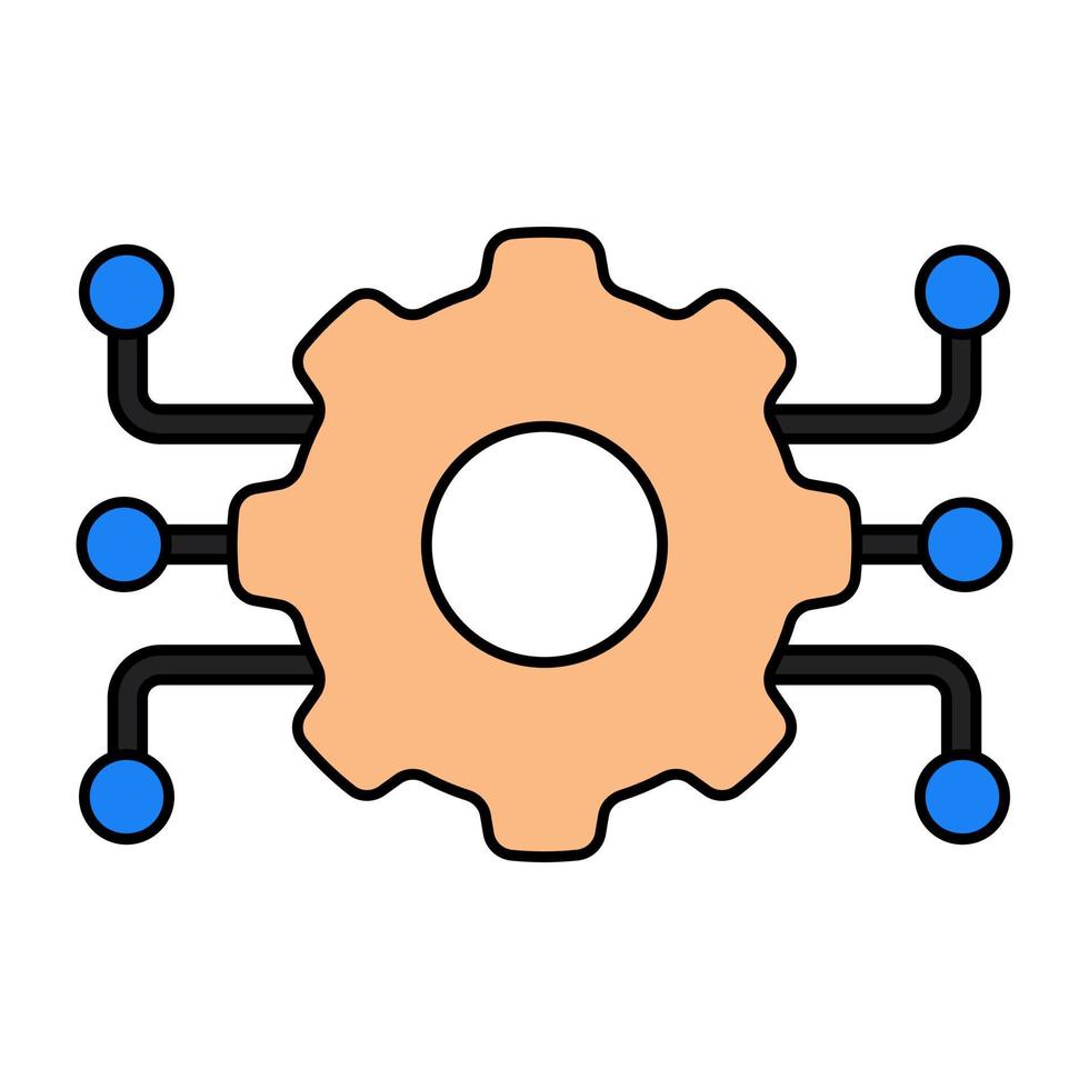 Conceptual flat design icon of network setting 12976744 Vector Art at ...