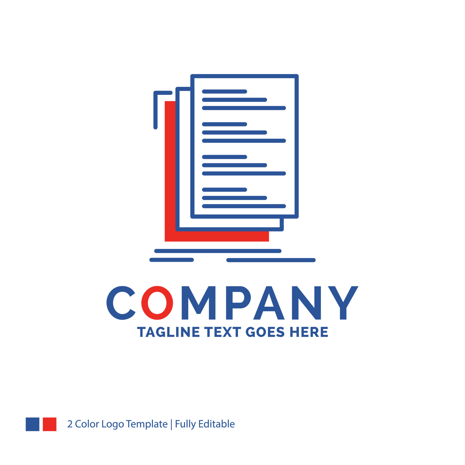 Company Name Logo Design For Code. coding. compile. files. list. Blue and red Brand Name Design ...