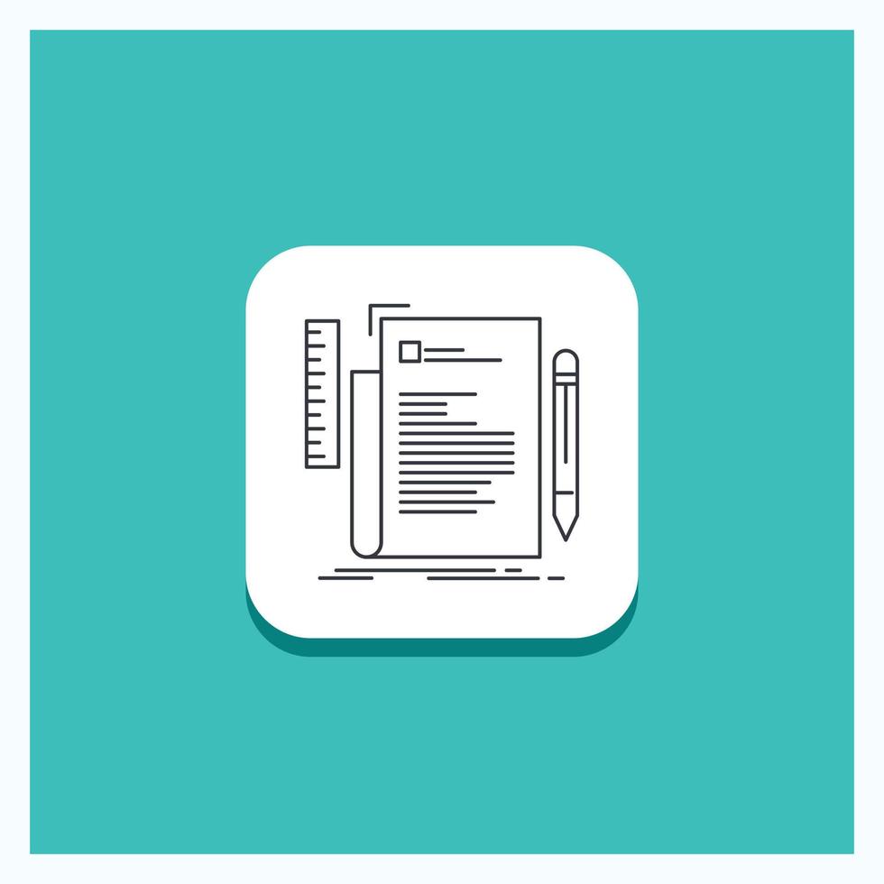 Round Button For Code Coding File Programming Script Line Icon Turquoise Background 12977881