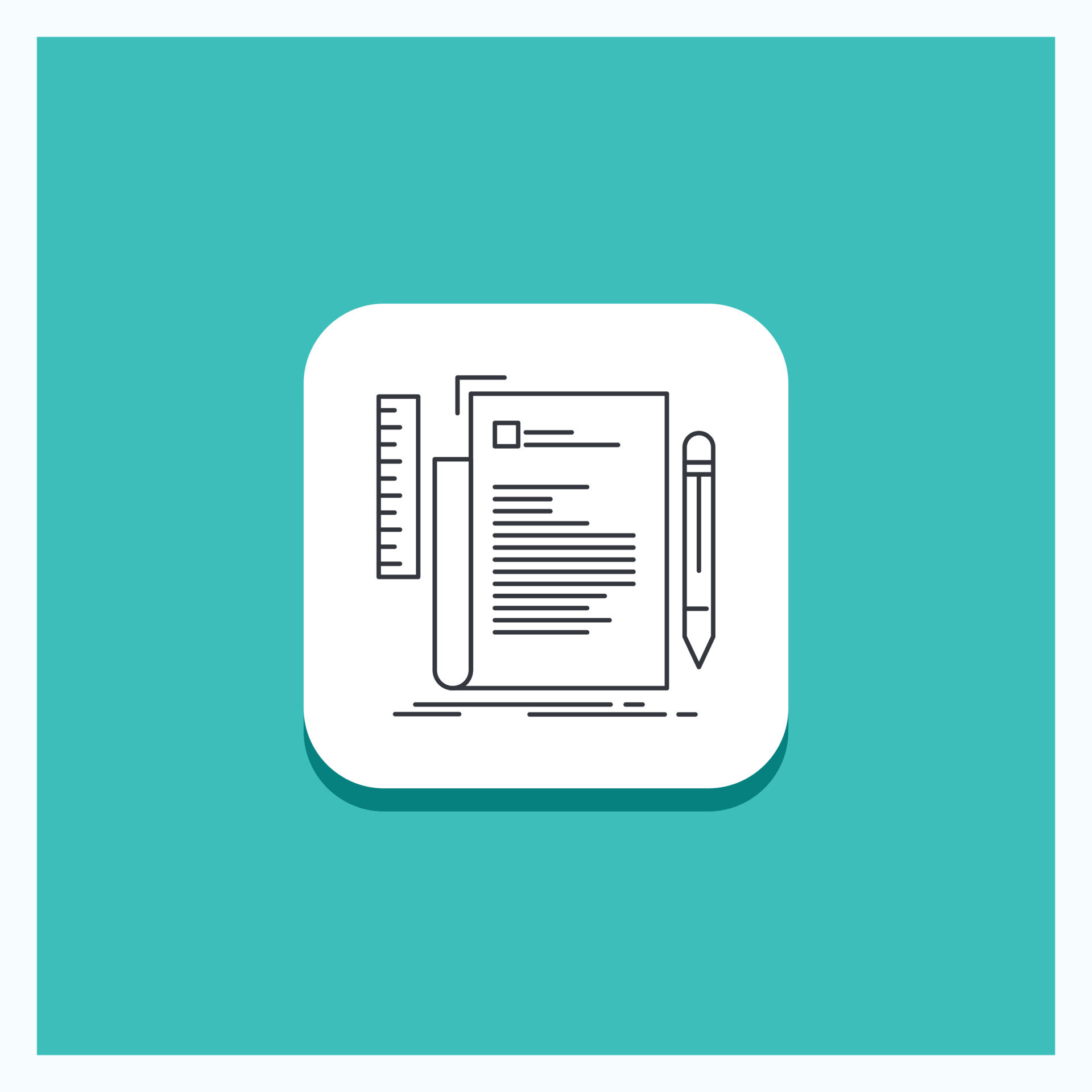 Round Button For Code Coding File Programming Script Line Icon Turquoise Background 12977881