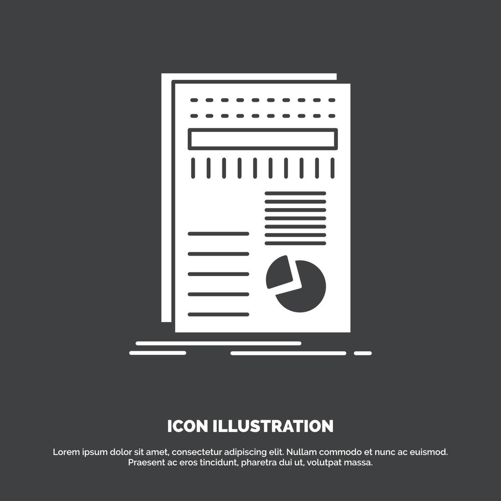 business. data. finance. report. statistics Icon. glyph vector symbol for UI and UX. website or ...