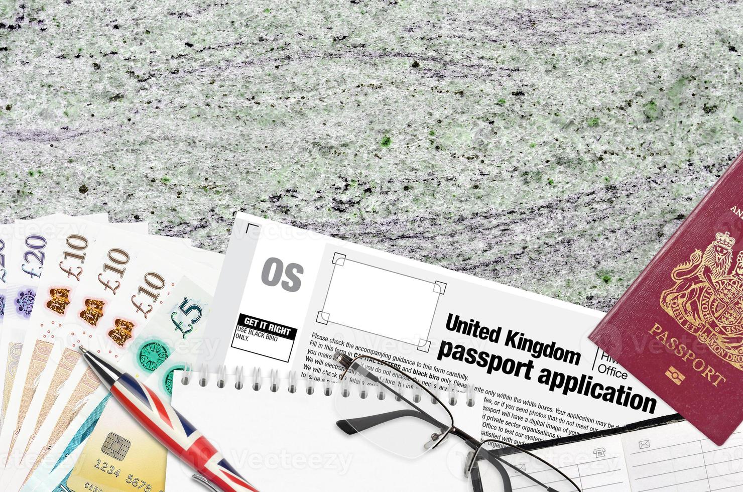 English Form Os United Kingdom Passport Application From Hm Passport Office Lies On Table With