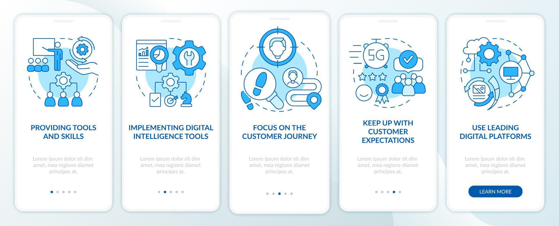 Digital First Strategy Blue Onboarding Mobile App Screen Ecommerce