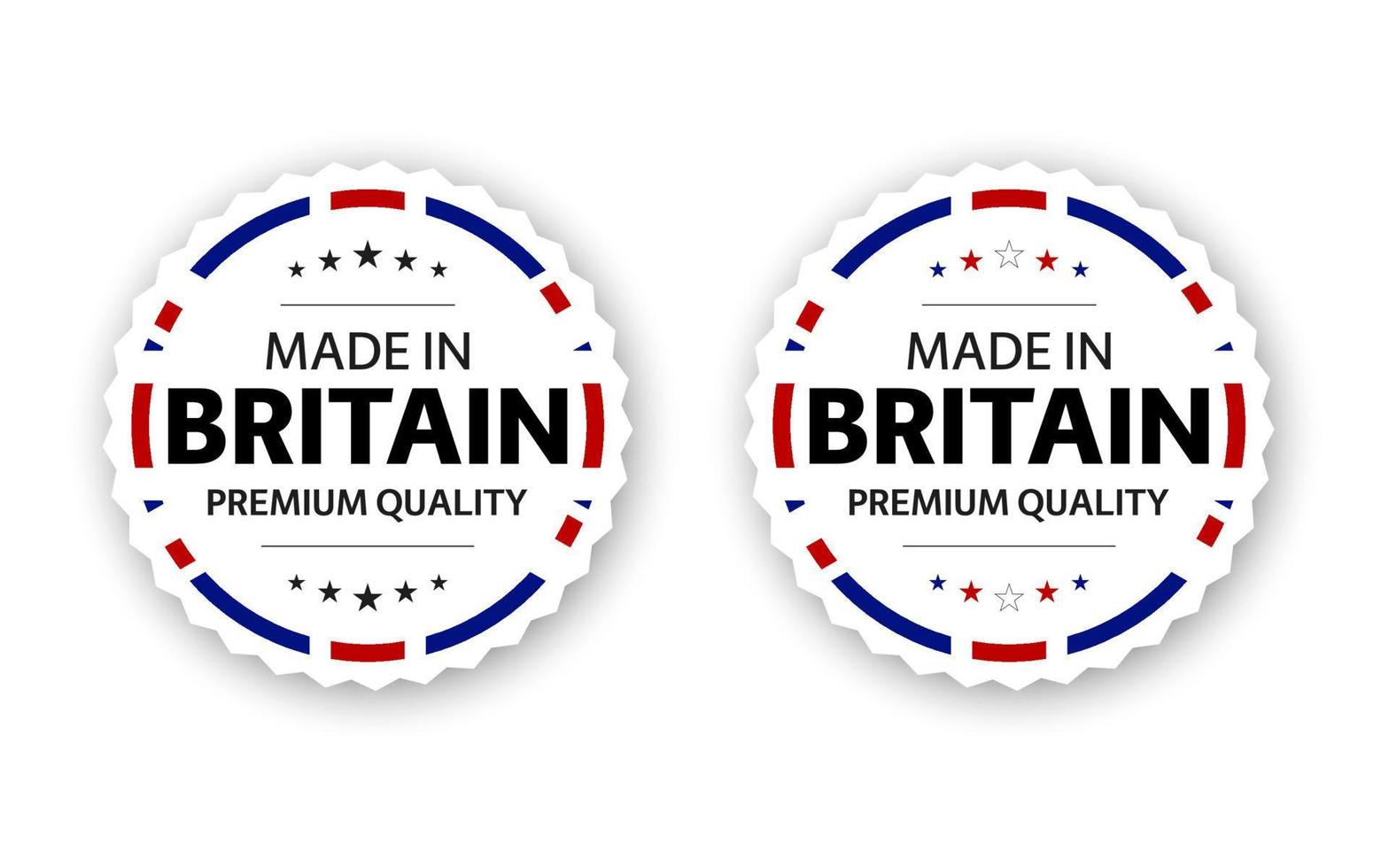 Set of two British labels. Made in Britain. Premium quality stickers and symbols with stars ...