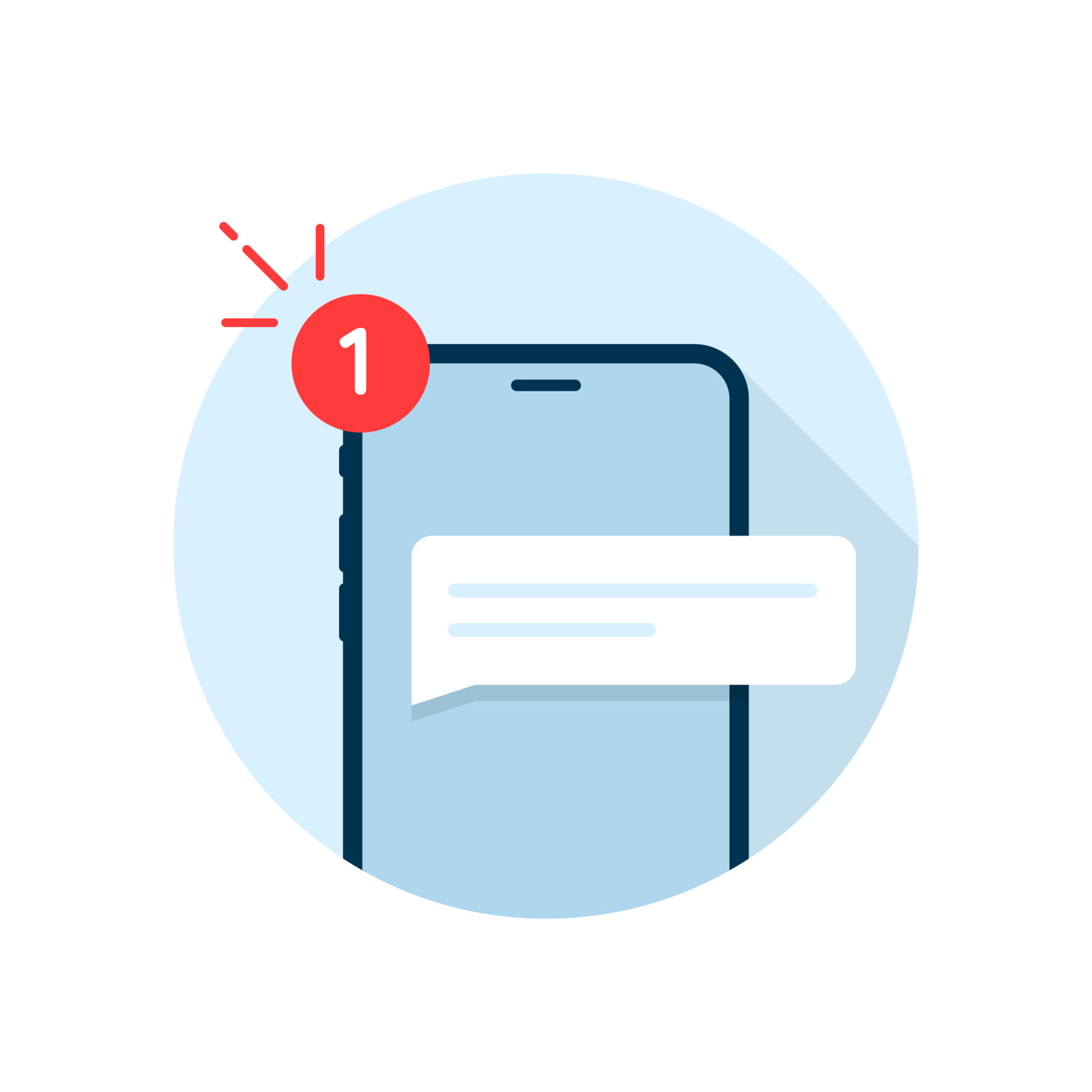 New message notification on smartphone concept illustration flat design ... New message notification on smartphone concept illustration flat design ...