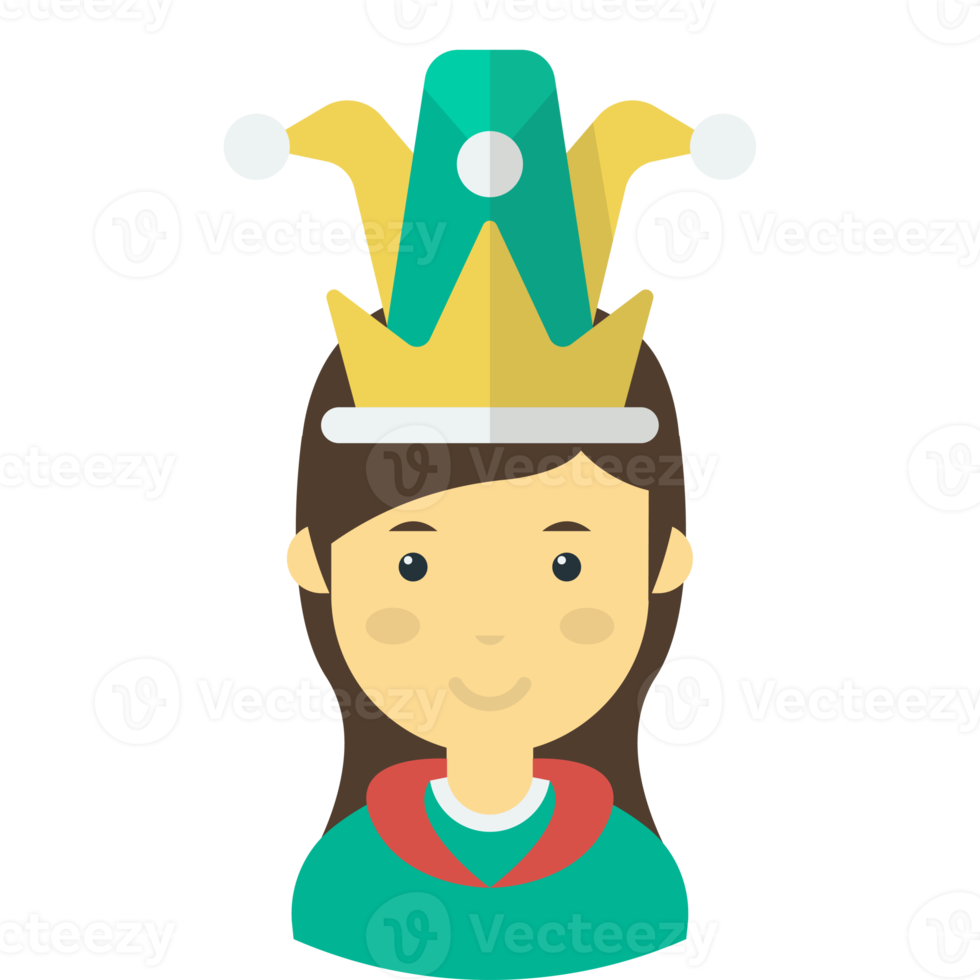 Girl Wearing A Clown Hat Illustration In Minimal Style 12979876 Png