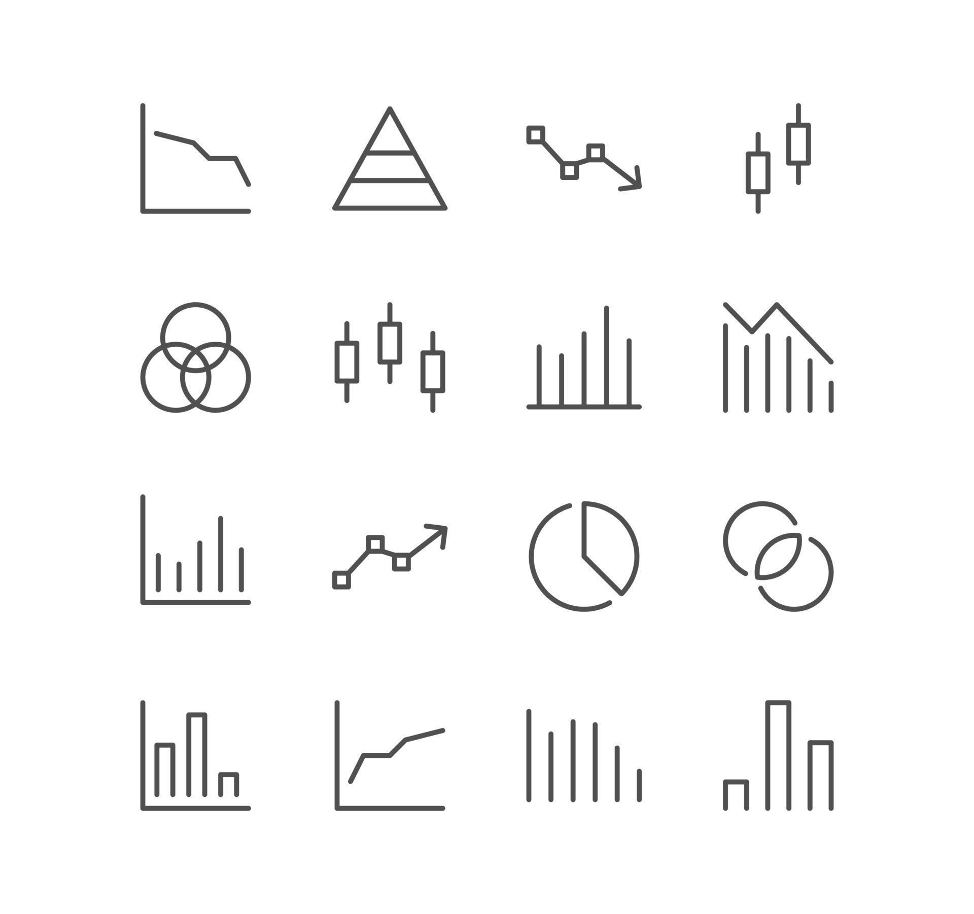 Set of finance and chart icons, graph, diagram, arrow, growth and ...