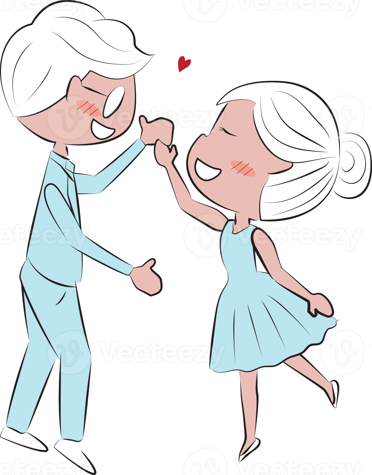 Doodle Hand Draw Couple Kiss For Valentines Day 12981555 Png