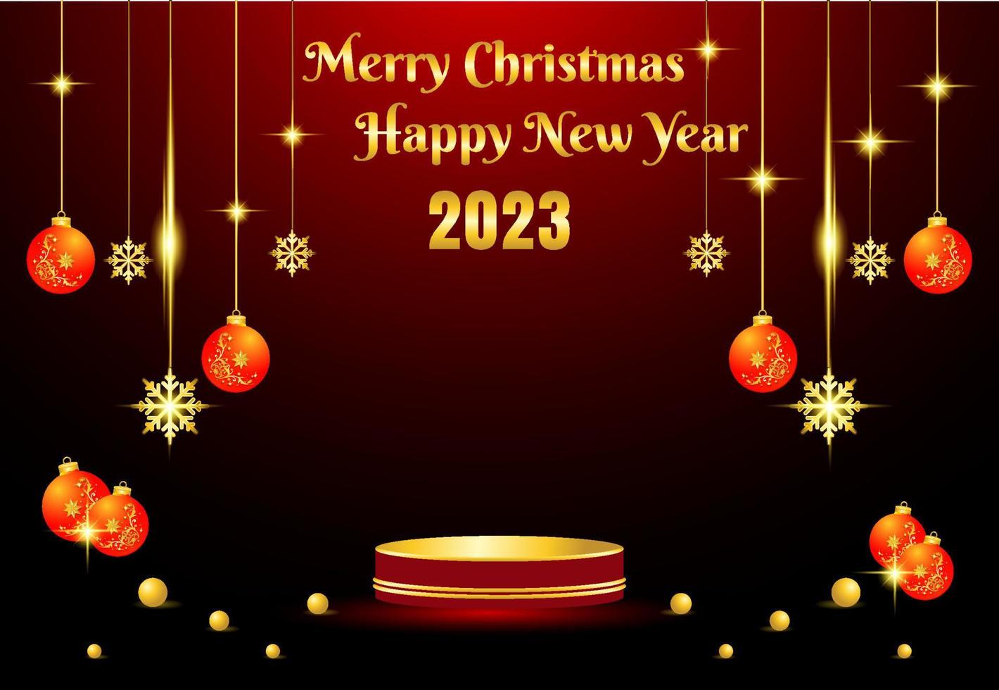 luxury golden stage podium merry christmas and happy new year 2023 background 12981667 Vector ...