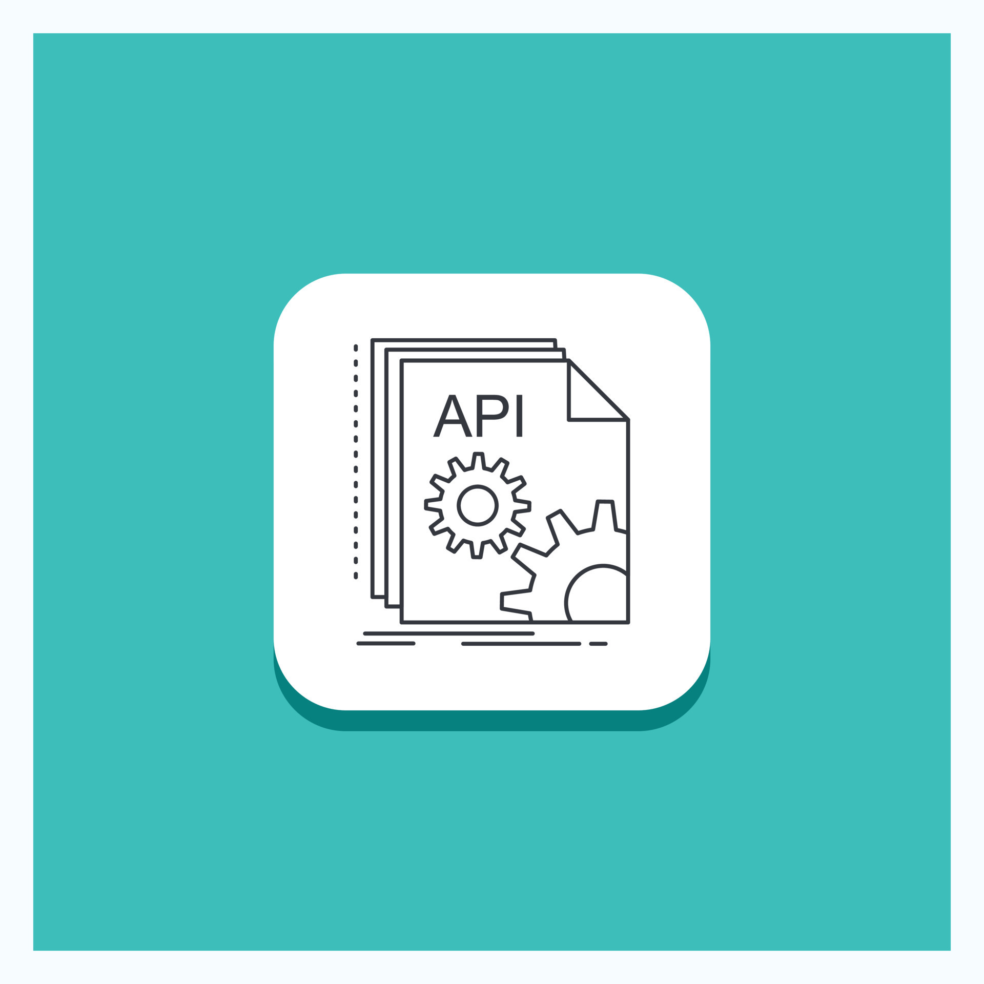 Round Button For Api App Coding Developer Software Line Icon
