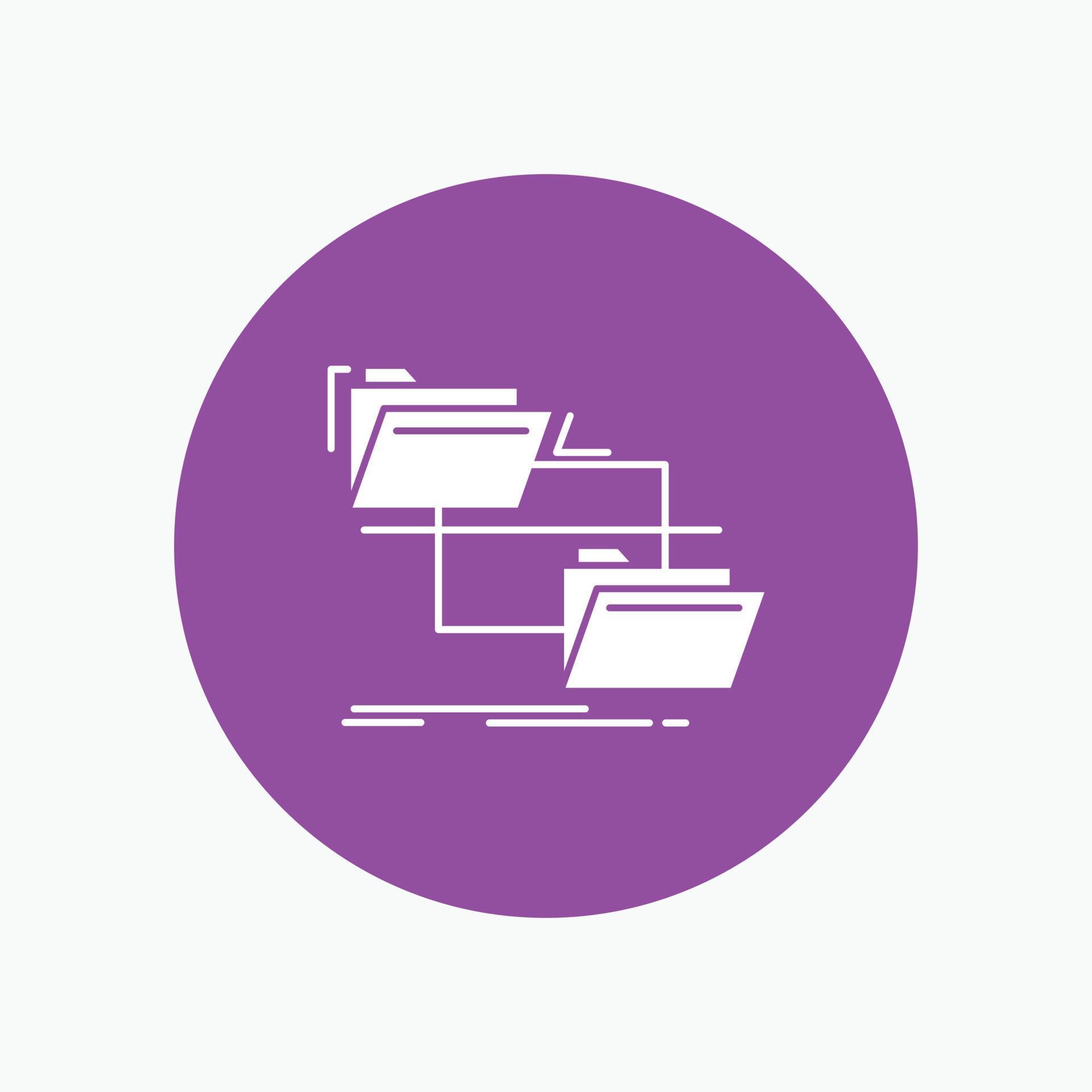 folder. file. management. move. copy White Glyph Icon in Circle. Vector Button illustration ...