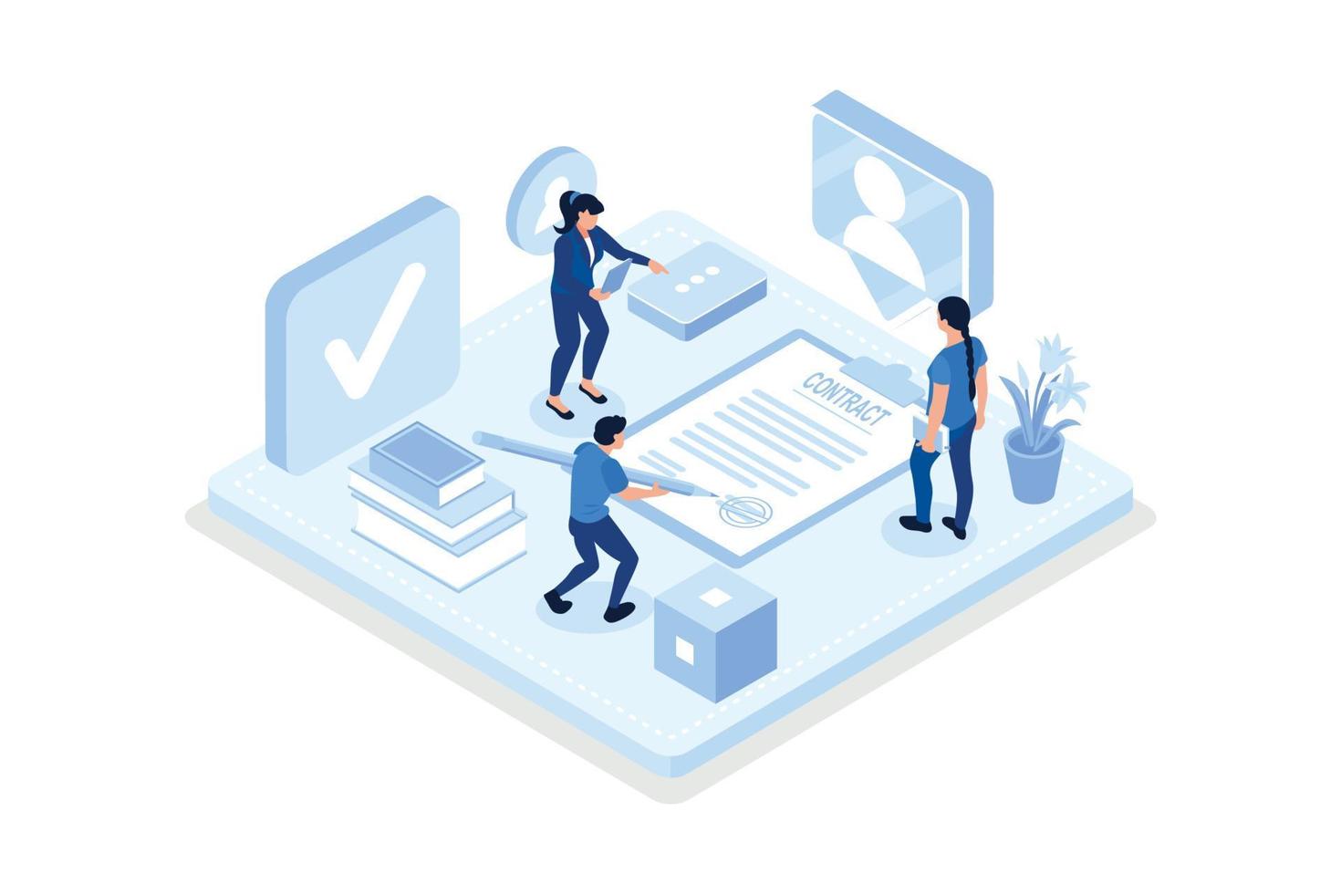 Smart Contract Banner Template. Man Character Signing Digital Signature ... Smart Contract Banner Template. Man Character Signing Digital Signature ...