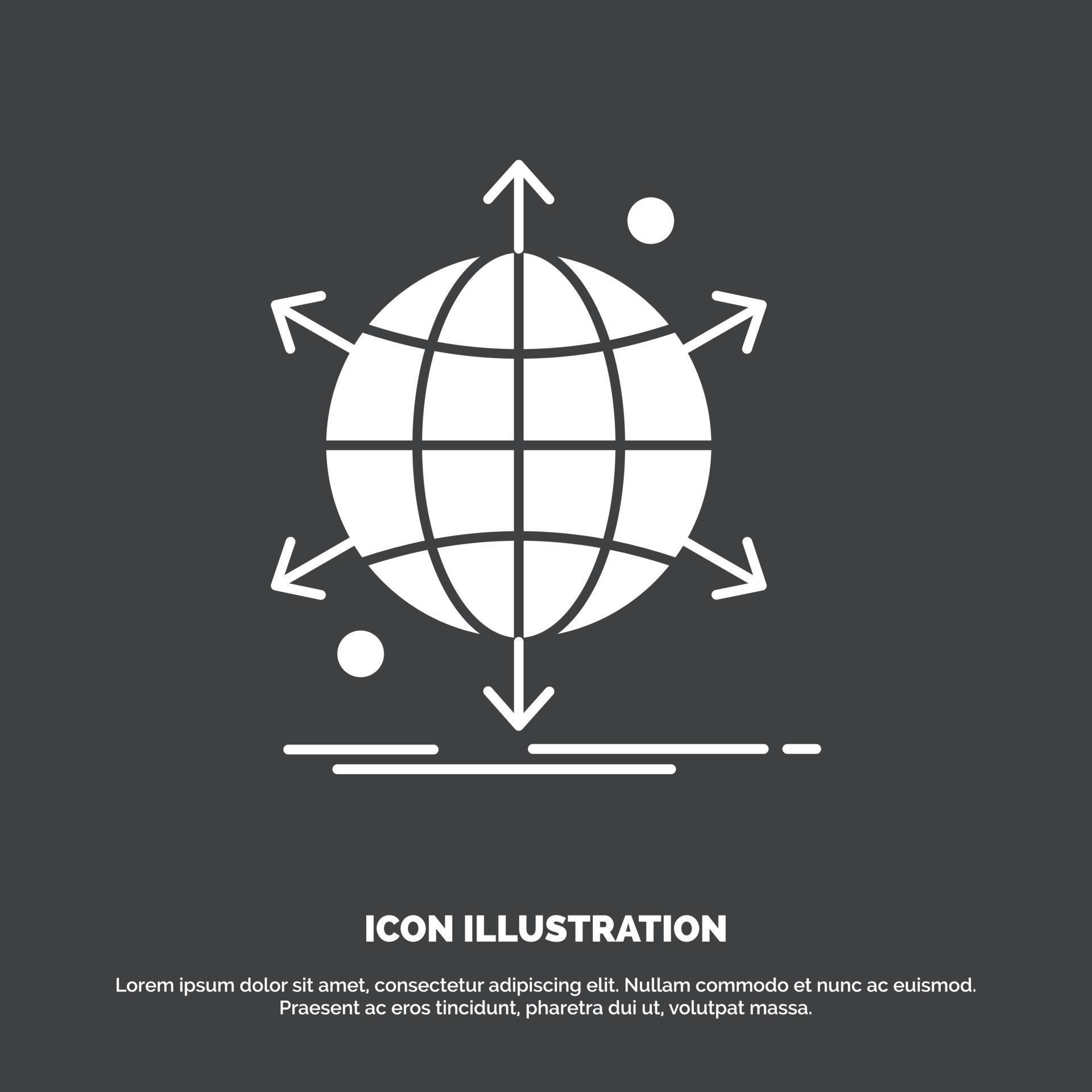 Business International Net Network Web Icon Glyph Vector Symbol For Ui And Ux Website Or