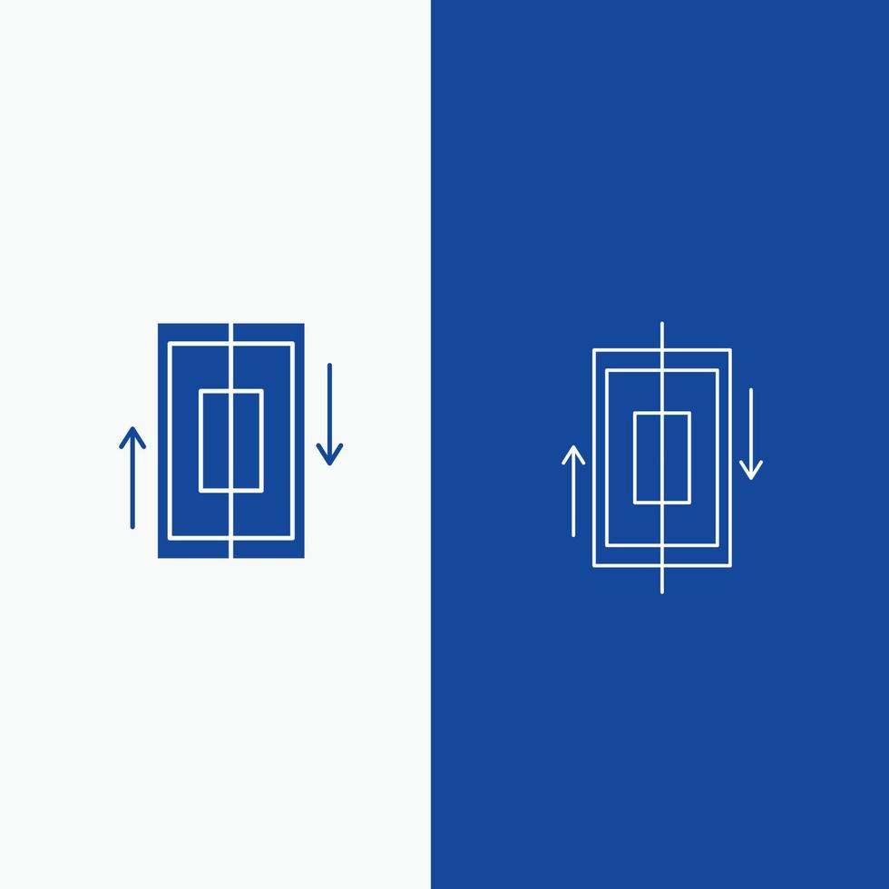 sync. synchronization. data. phone. smartphone Line and Glyph web Button in Blue color Vertical ...