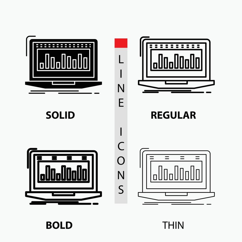 Data. financial. index. monitoring. stock Icon in Thin. Regular. Bold Line and Glyph Style ...