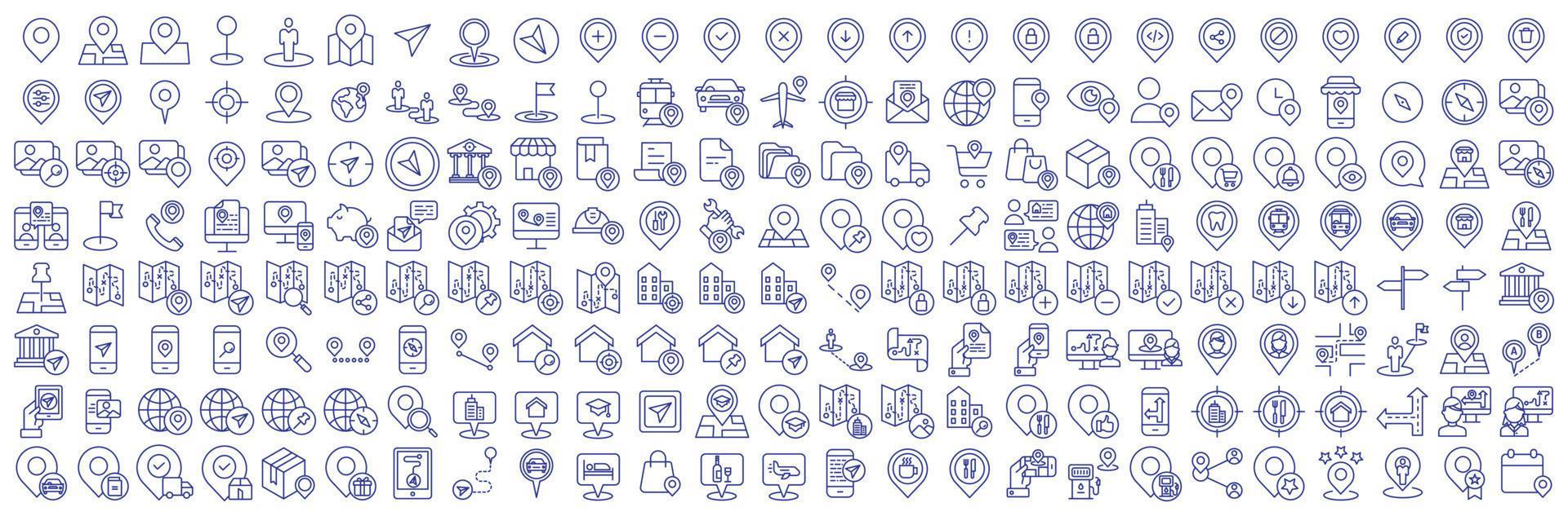 Collection of icons related to Map pin and location Navigation ...