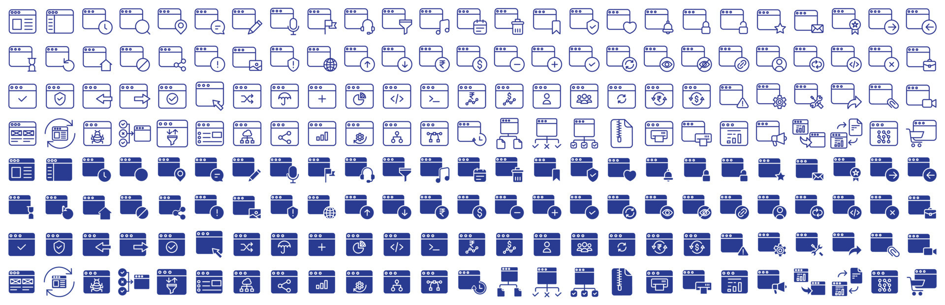 Collection of icons related to Web services and web application ...