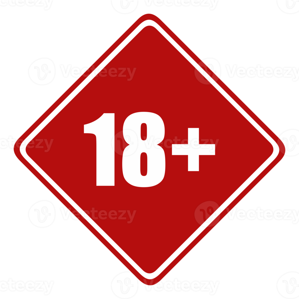 Signo De Símbolo De Icono Solo Para Adultos Para Dieciocho Más 18 Más Y