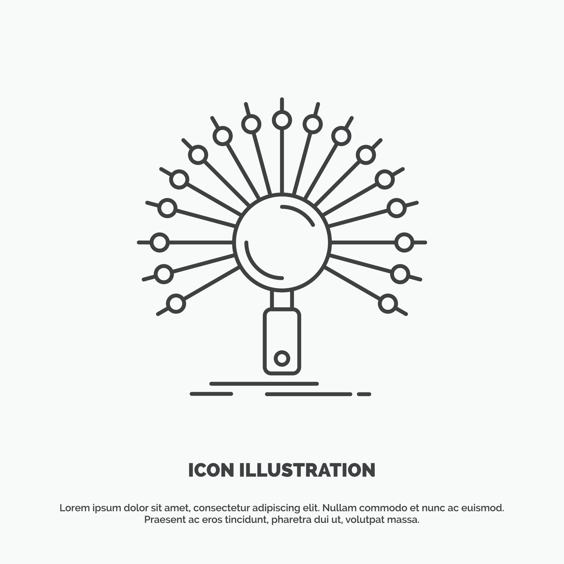 Data Information Informational Network Retrieval Icon Line Vector Gray Symbol For Ui And Ux