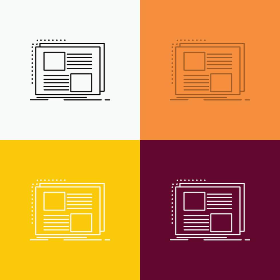 Content. design. frame. page. text Icon Over Various Background. Line ...