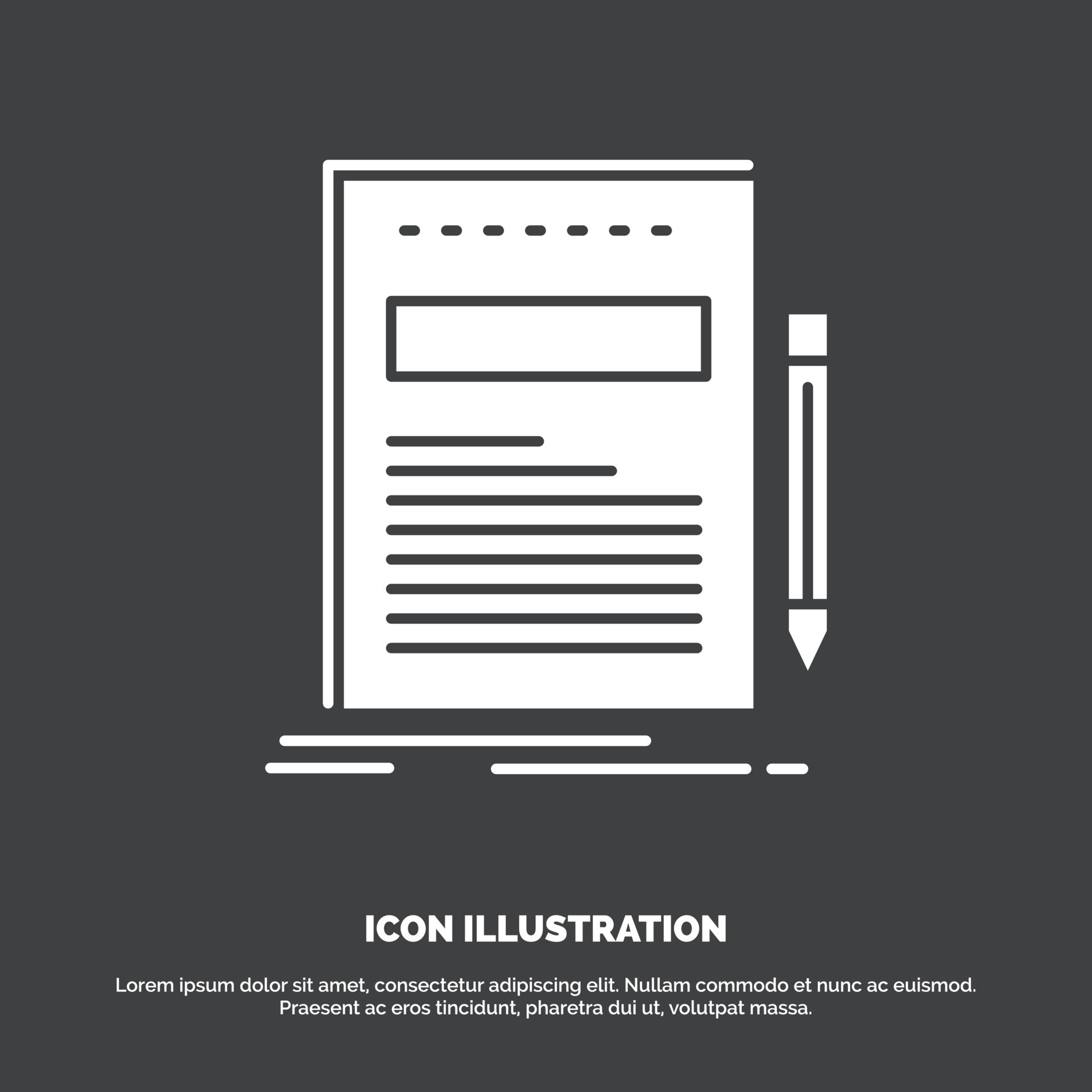 Business Document File Paper Presentation Icon Glyph Vector Symbol For Ui And Ux Website