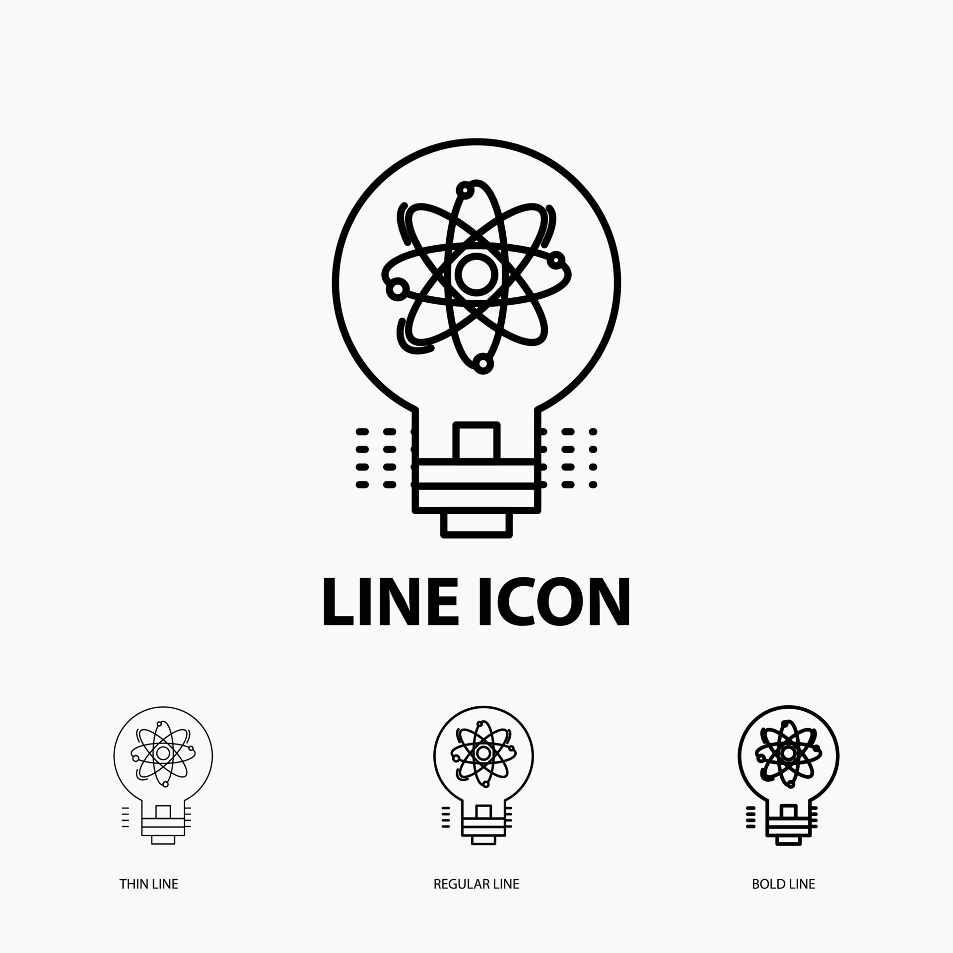 idea. innovation. light. solution. startup Icon in Thin. Regular and Bold Line Style. Vector ...