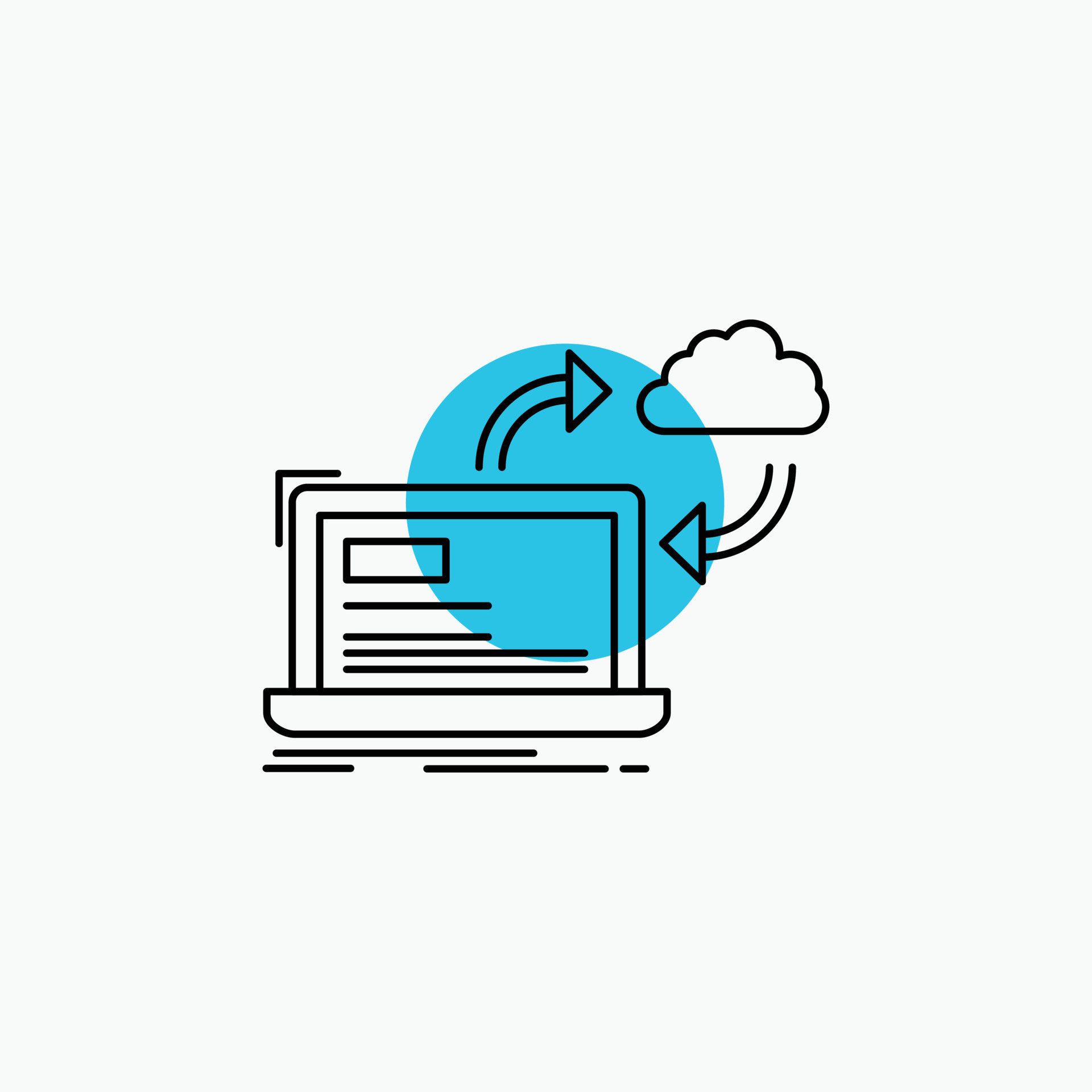 Sync Processing Data Dashboard Arrows Line Icon 12983221 Vector Art