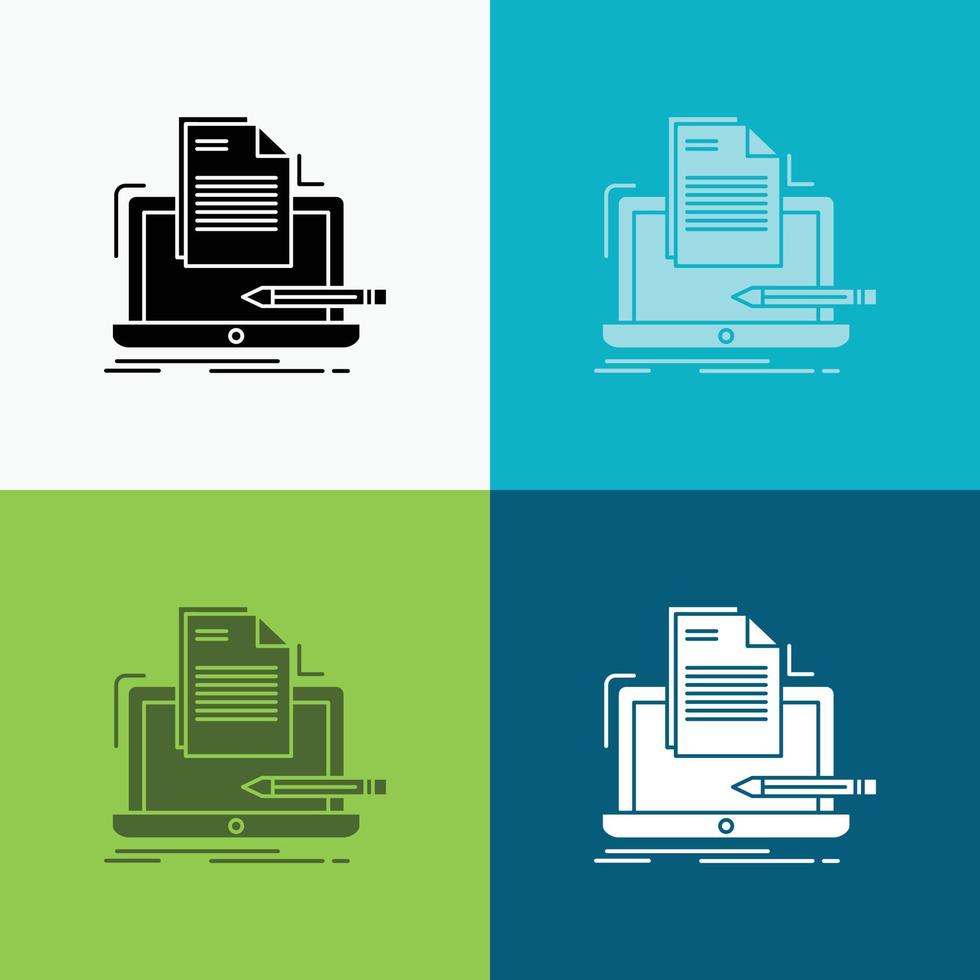 Coder Coding Computer List Paper Icon Over Various Background Glyph Style Design Designed