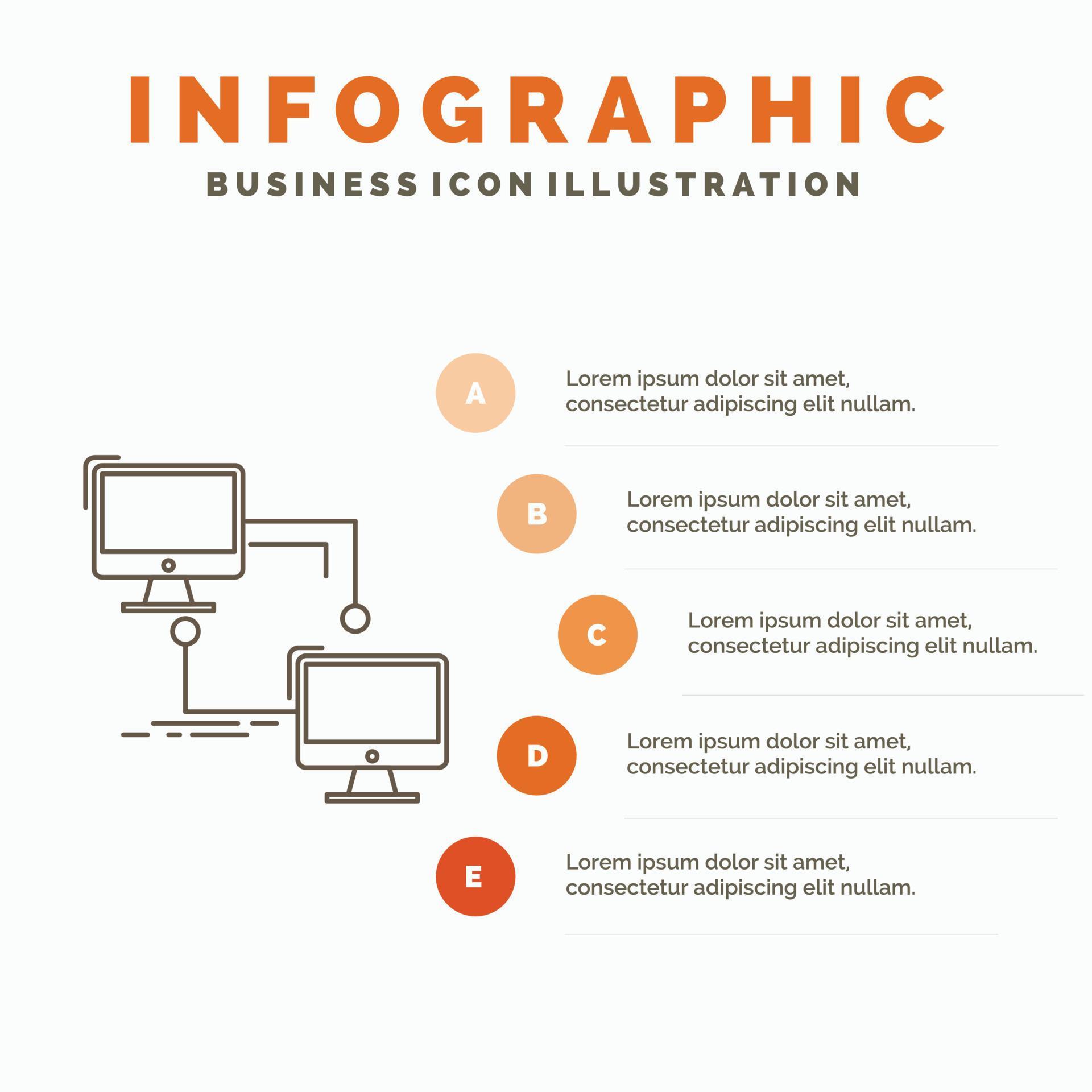 local. lan. connection. sync. computer Infographics Template for Website and Presentation. Line ...