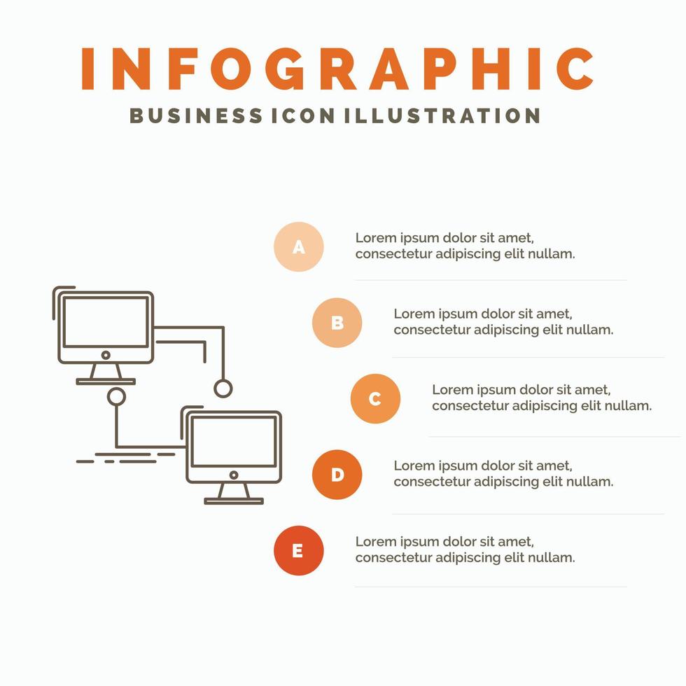 Local Lan Connection Sync Computer Infographics Template For Website And Presentation Line