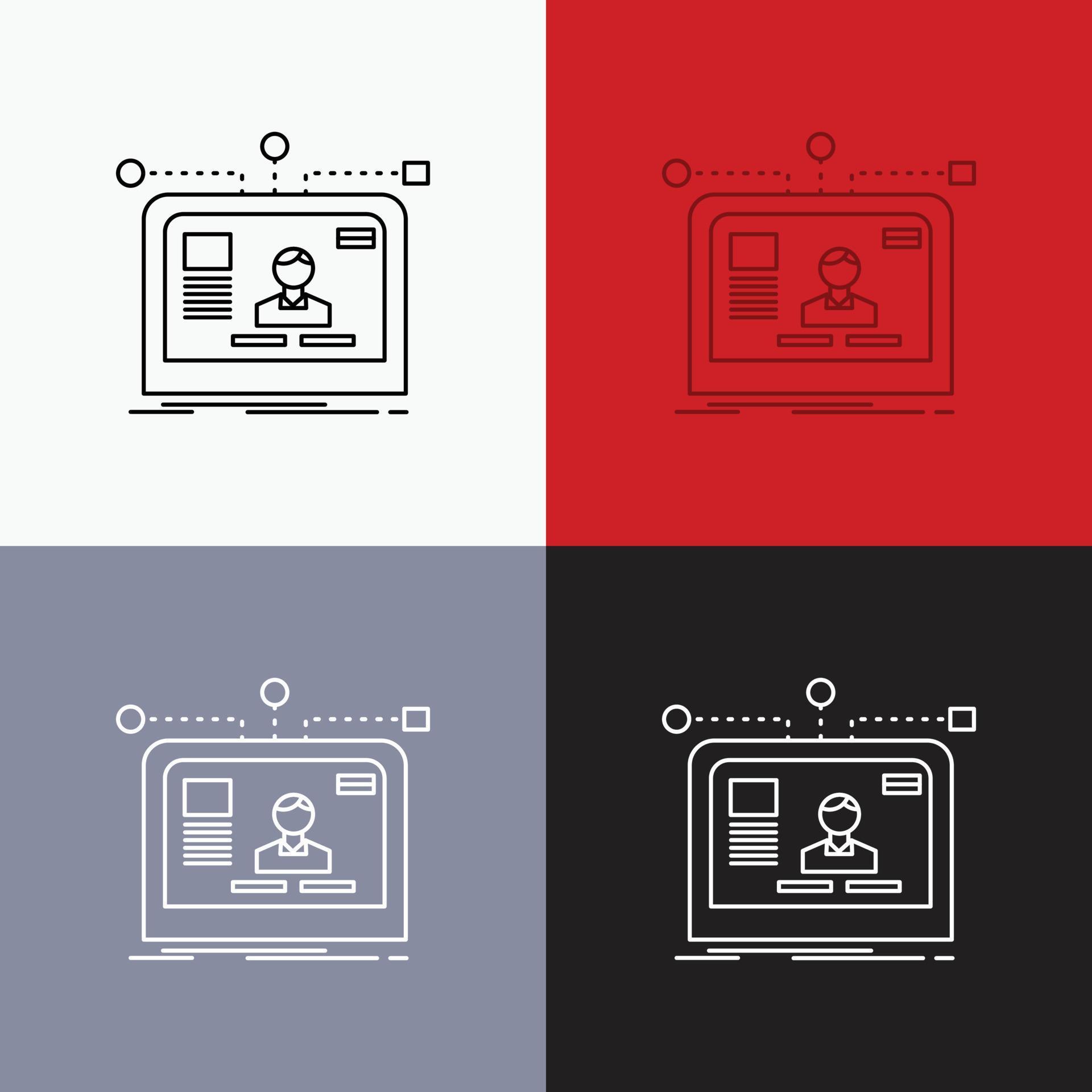 interface. website. user. layout. design Icon Over Various Background. Line style design ...