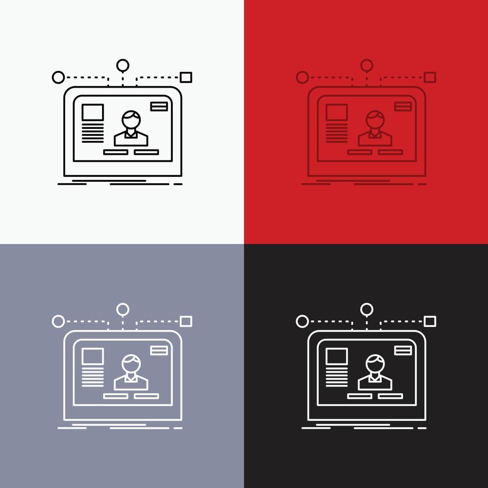 Interface Website User Layout Design Icon Over Various Background Line Style Design