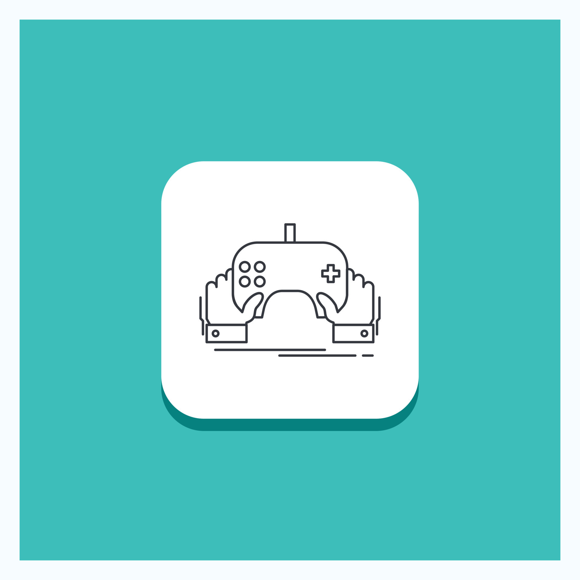 Round Button For Game Gaming Mobile Entertainment App Line Icon