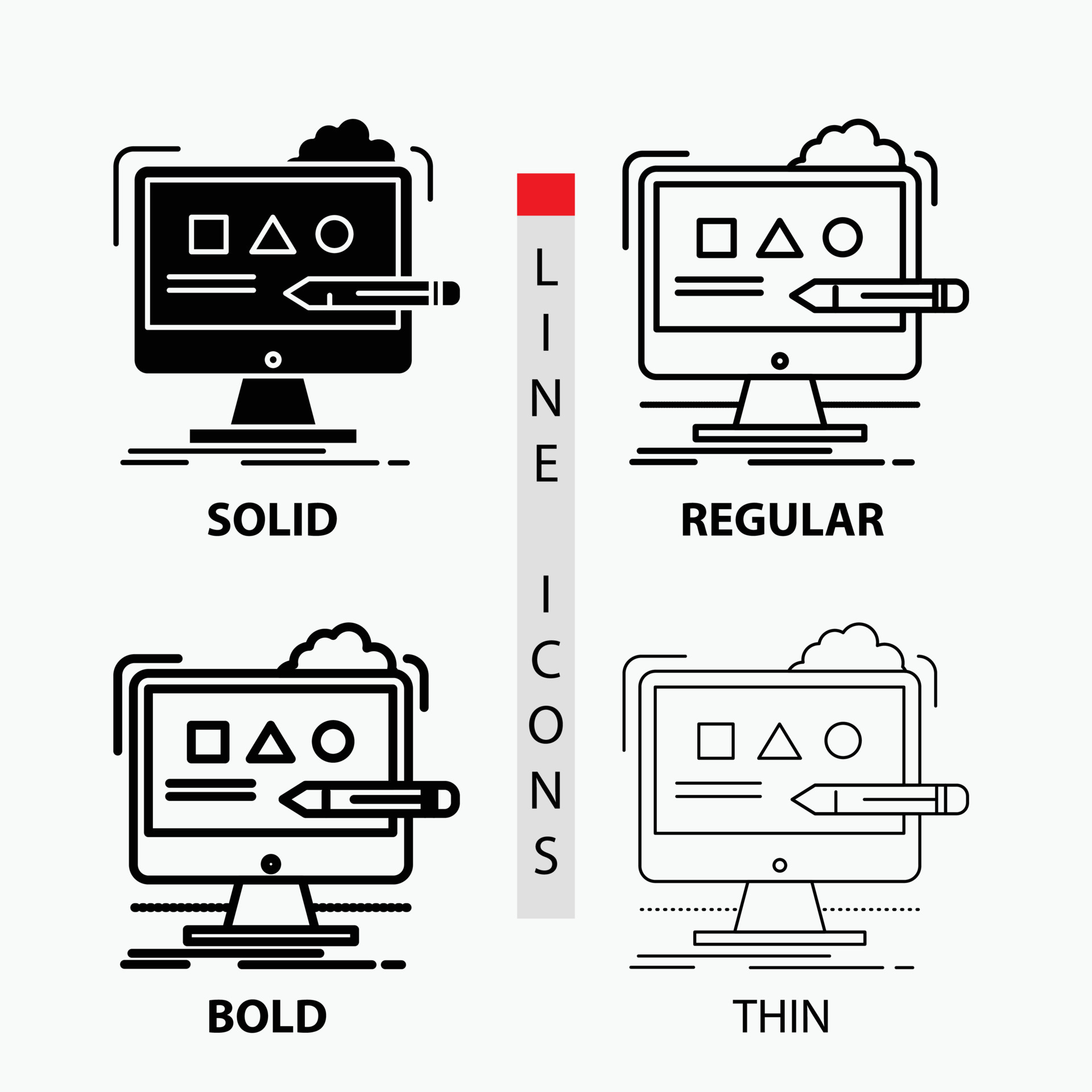 Art. computer. design. digital. studio Icon in Thin. Regular. Bold Line ... Art. computer. design. digital. studio Icon in Thin. Regular. Bold Line ...