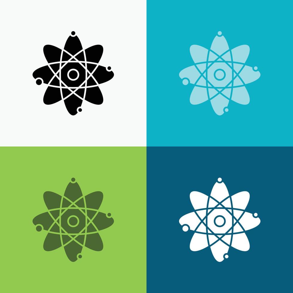 atom. nuclear. molecule. chemistry. science Icon Over Various Background. glyph style design ...