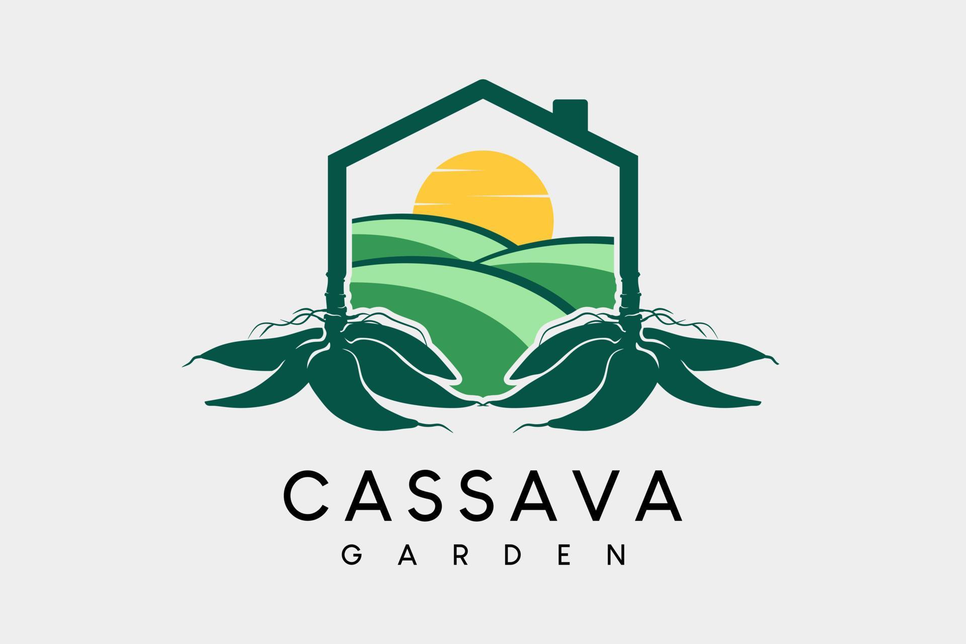 A Cassava Garden Logo Design Or A Cassava Farmers House A Cassava Silhouette Combined With A