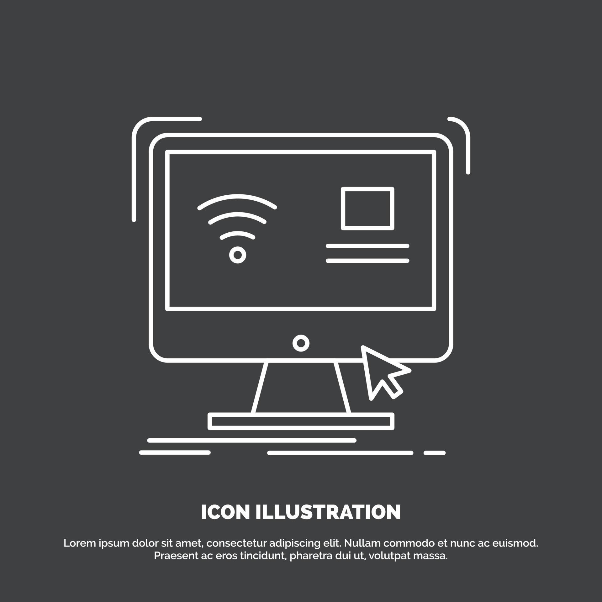 Control Computer Monitor Remote Smart Icon Line Vector Symbol For Ui And Ux Website Or