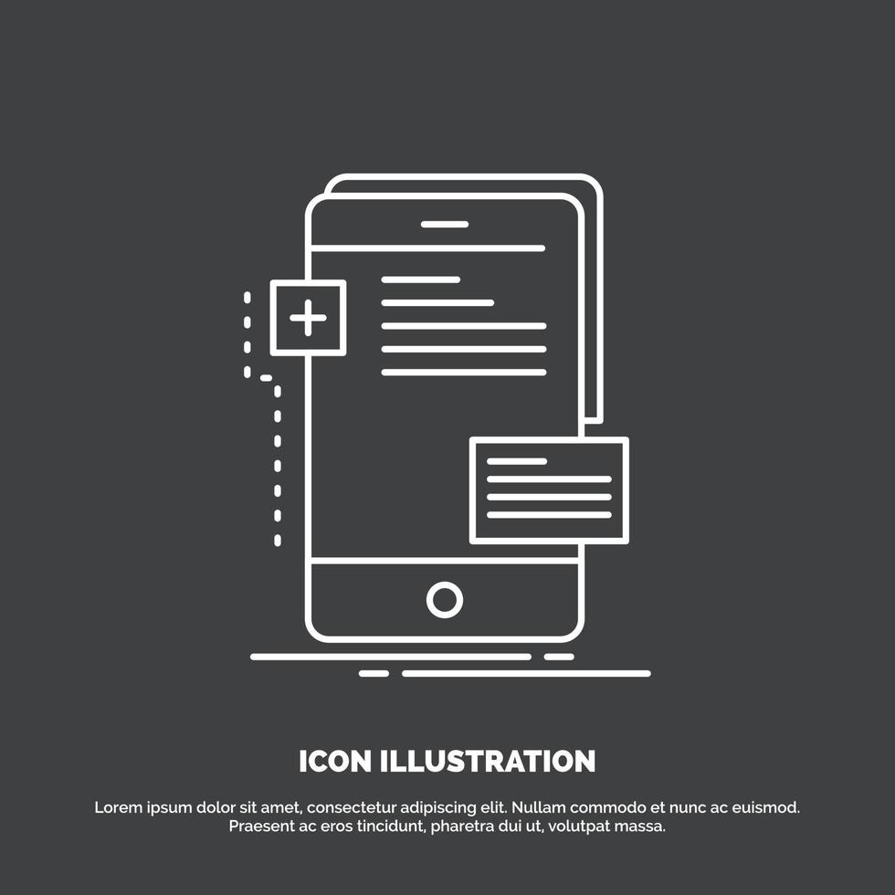 Frontend Interface Mobile Phone Developer Icon Line Vector Symbol