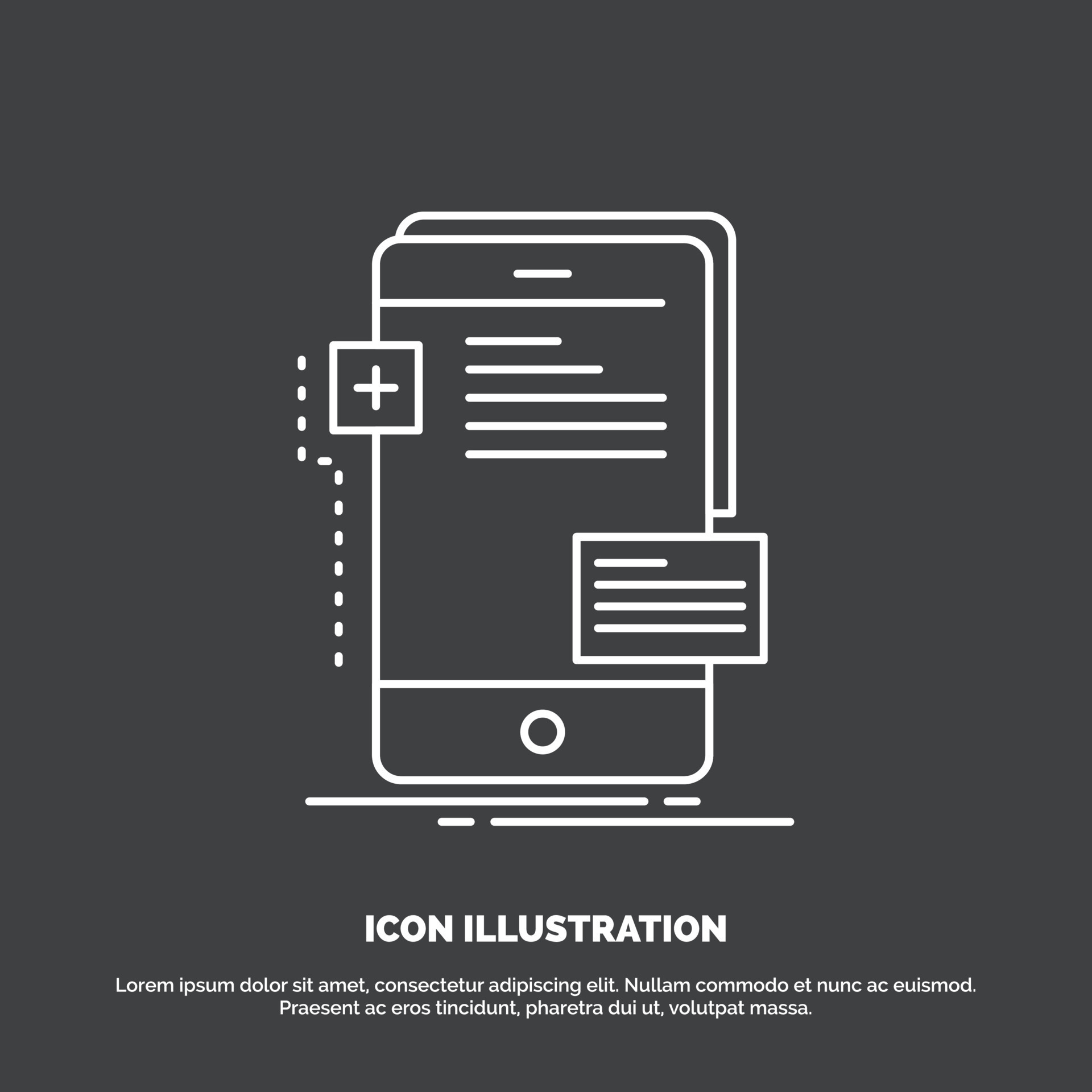 Frontend Interface Mobile Phone Developer Icon Line Vector Symbol
