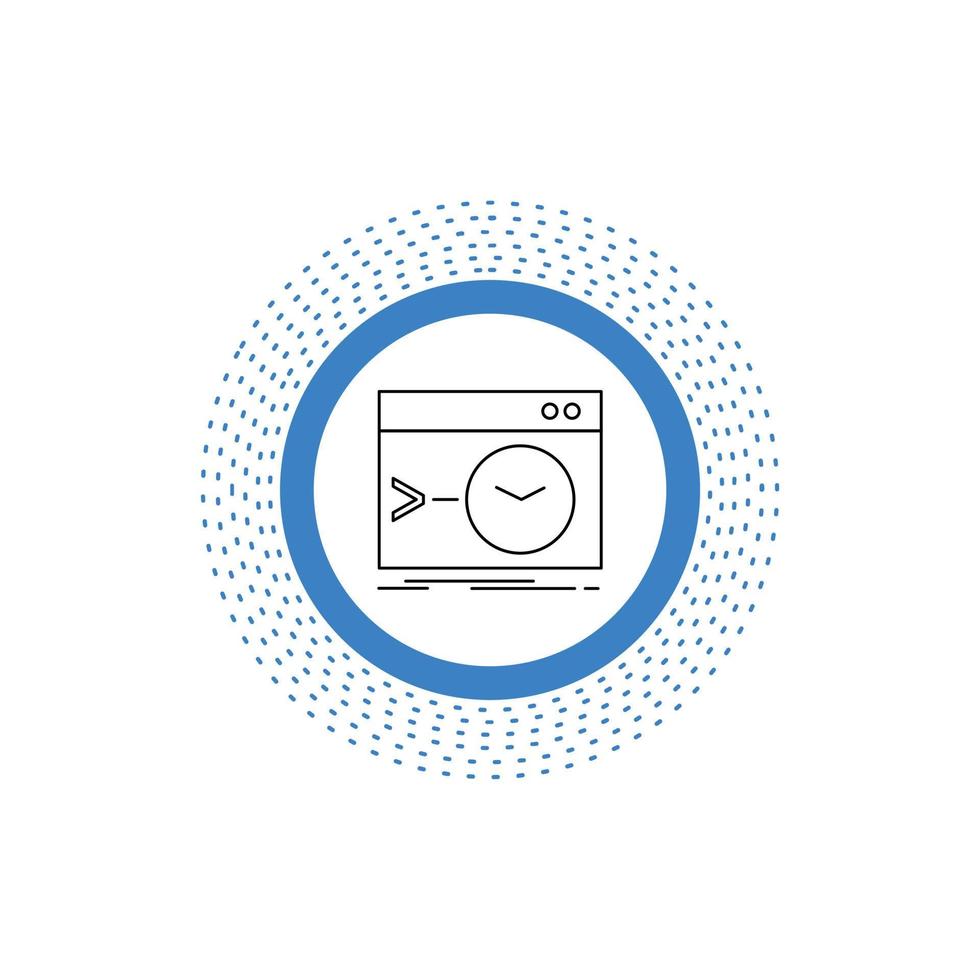 Admin Command Root Software Terminal Line Icon Vector Isolated