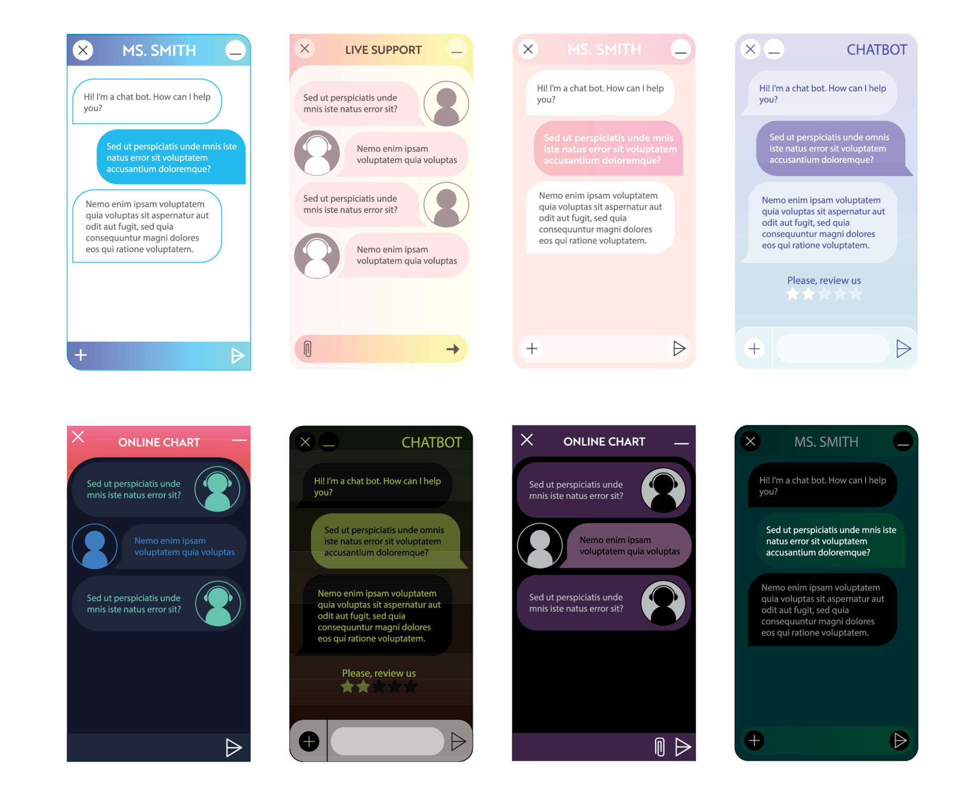 Chatbot Windows Set User Interface Of Application With Online Dialogue Conversation With A