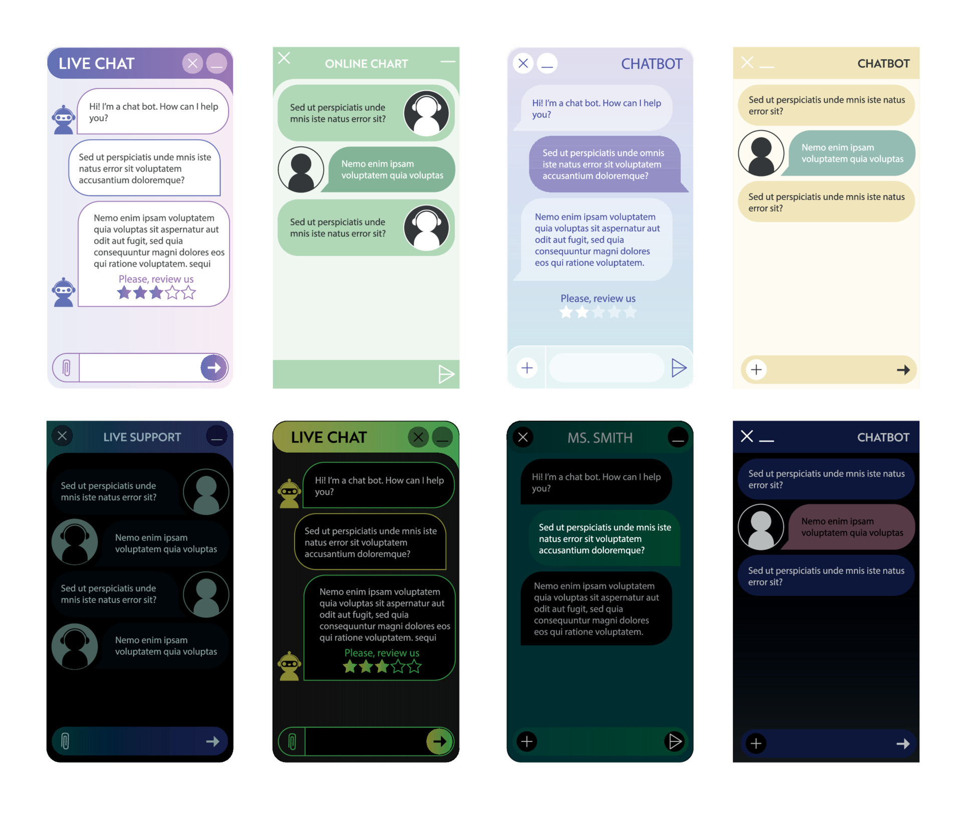 Chatbot Windows Set User Interface Of Application With Online Dialogue Conversation With A