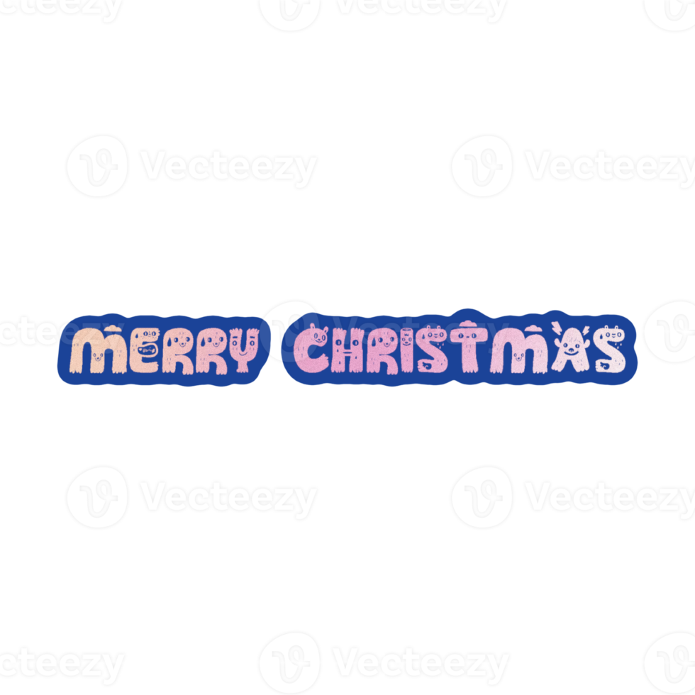 Merry Christmas Lettering Quote Gradient Colours Font 12987060 Png
