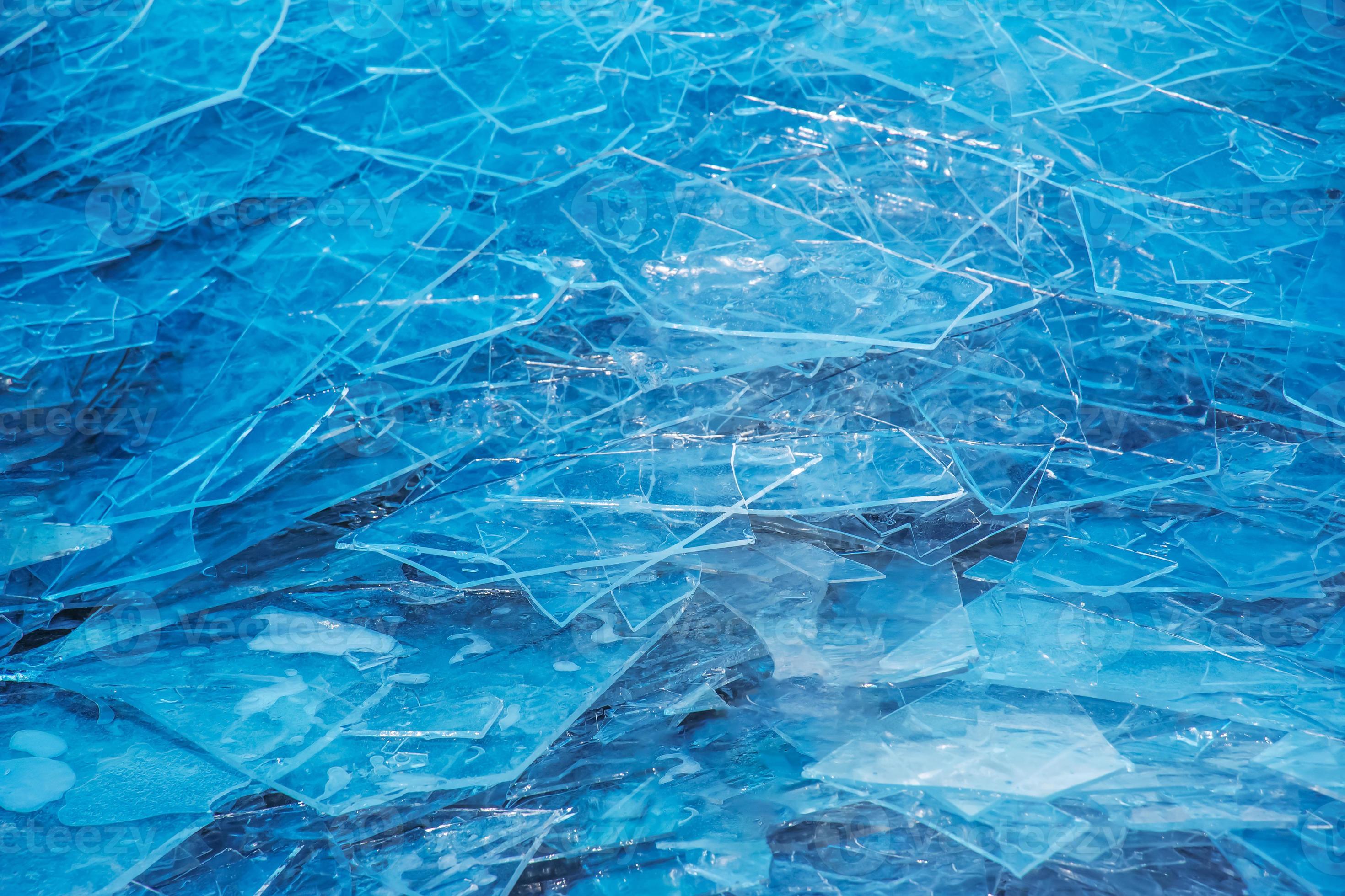 Winter background of the icy surface of the river. Texture of ice ...