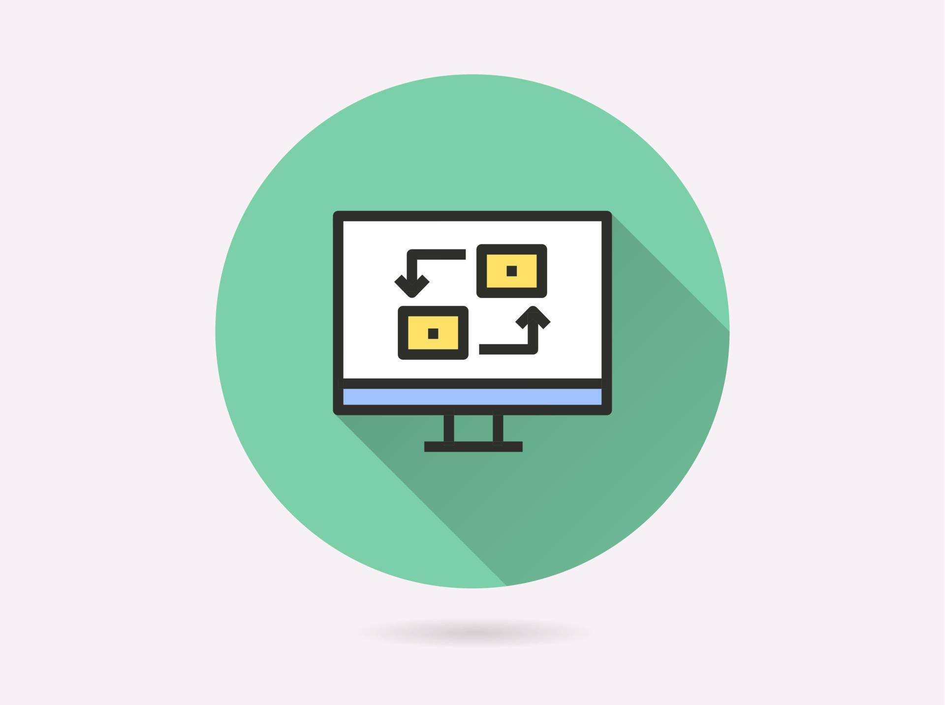 Programming screen icon for graphic and web design. 12990970 Vector Art ...