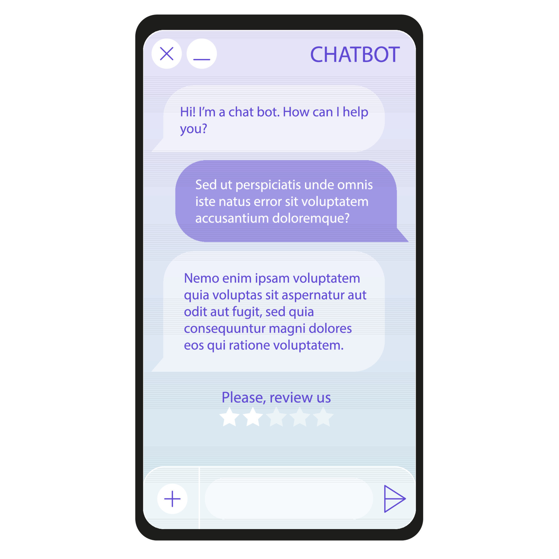 User interface of Chatbot window. User interface of application with ... User interface of Chatbot window. User interface of application with ...