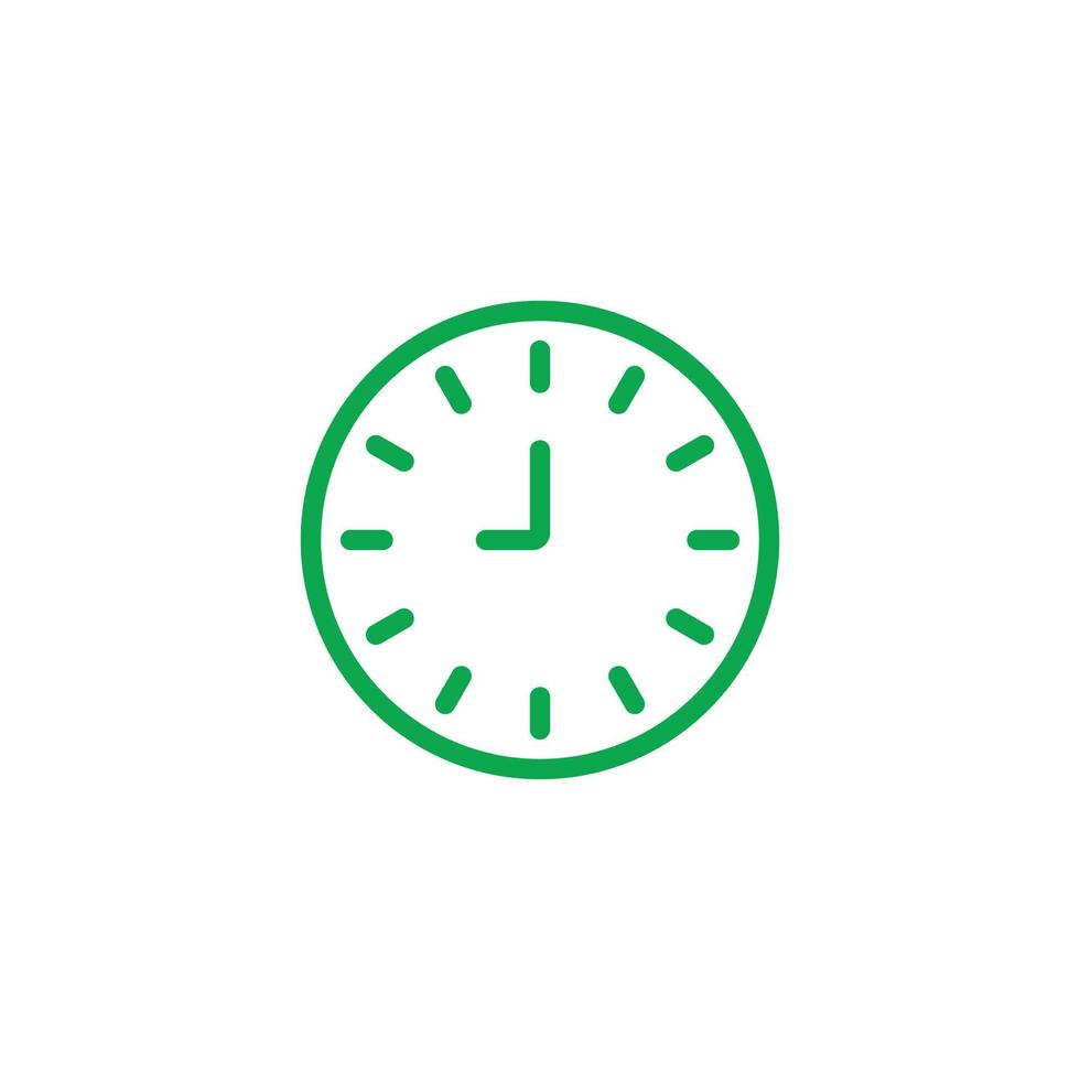 eps10 green vector nine or 9oclock abstract line icon isolated on white ... eps10 green vector nine or 9oclock abstract line icon isolated on white ...